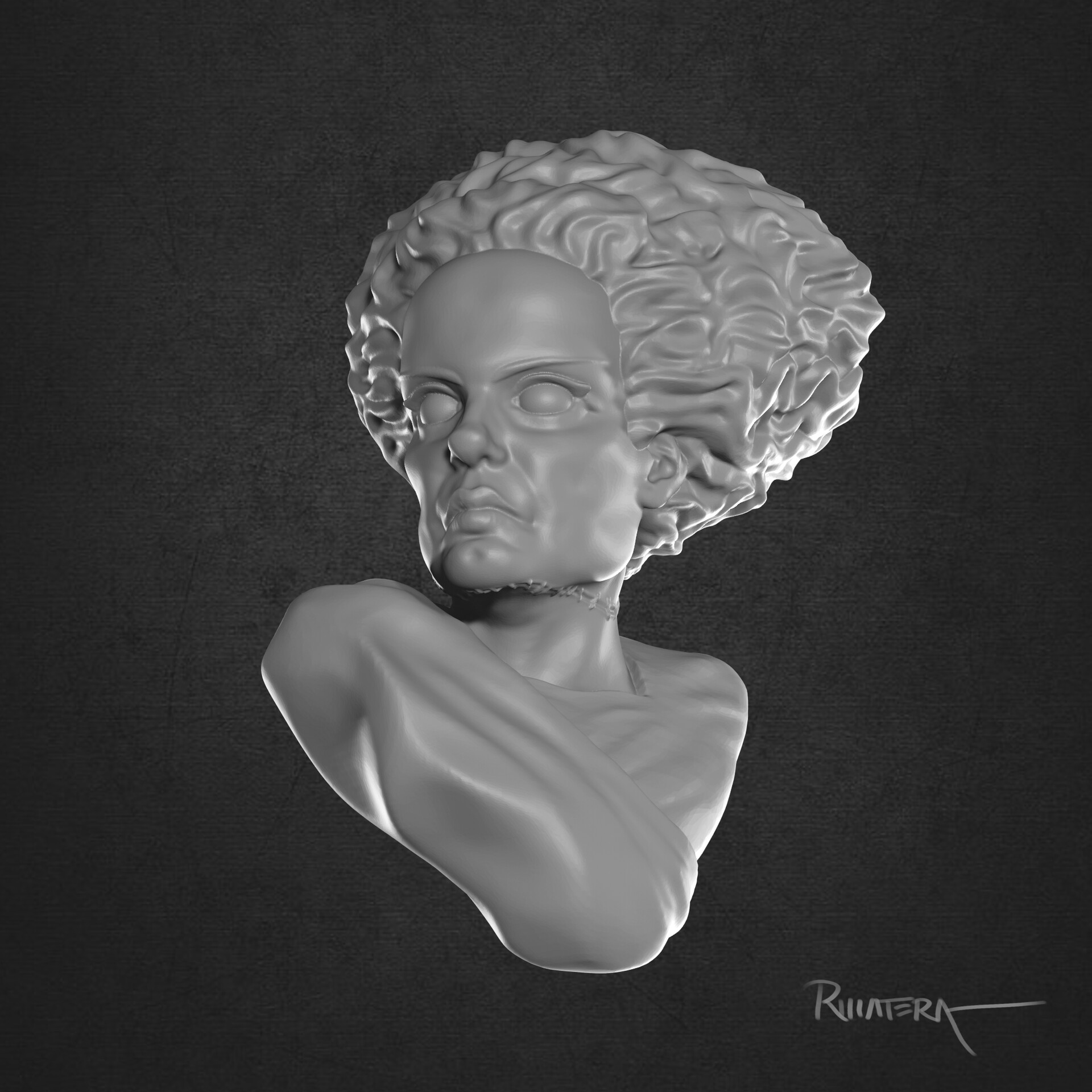 ArtStation - Bride of Frankenstein bust