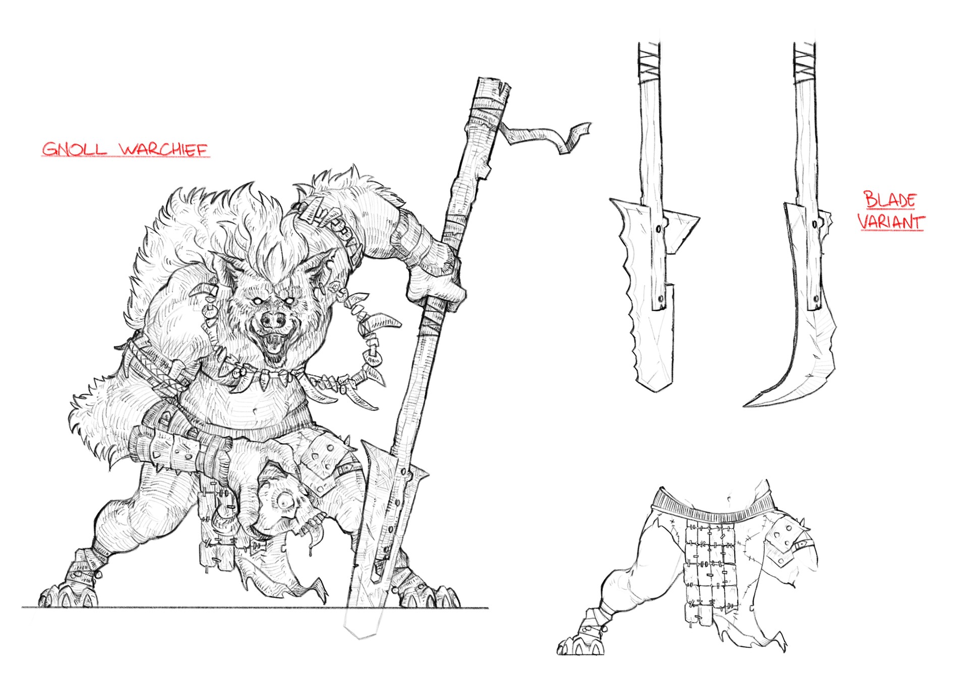 ArtStation - Gnoll Warchief - miniature concept