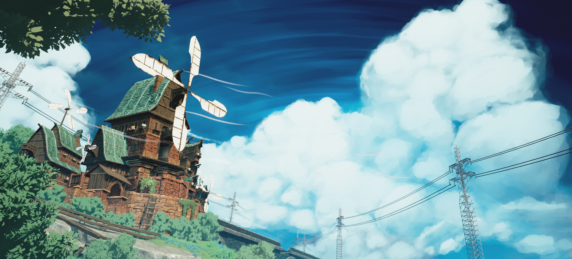 ArtStation - Wind power TOWN