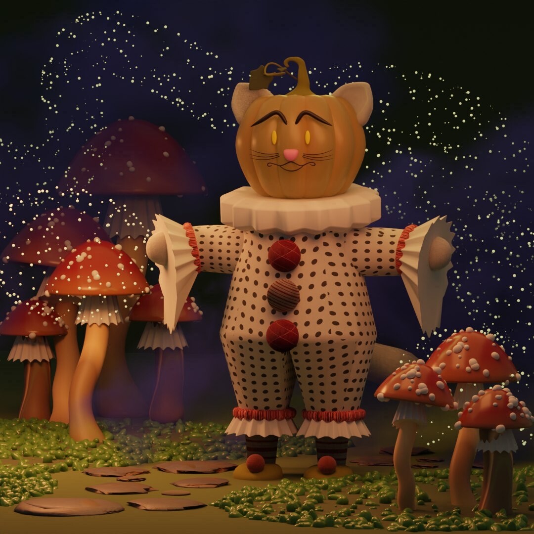 ArtStation - spooky pumpkin cat