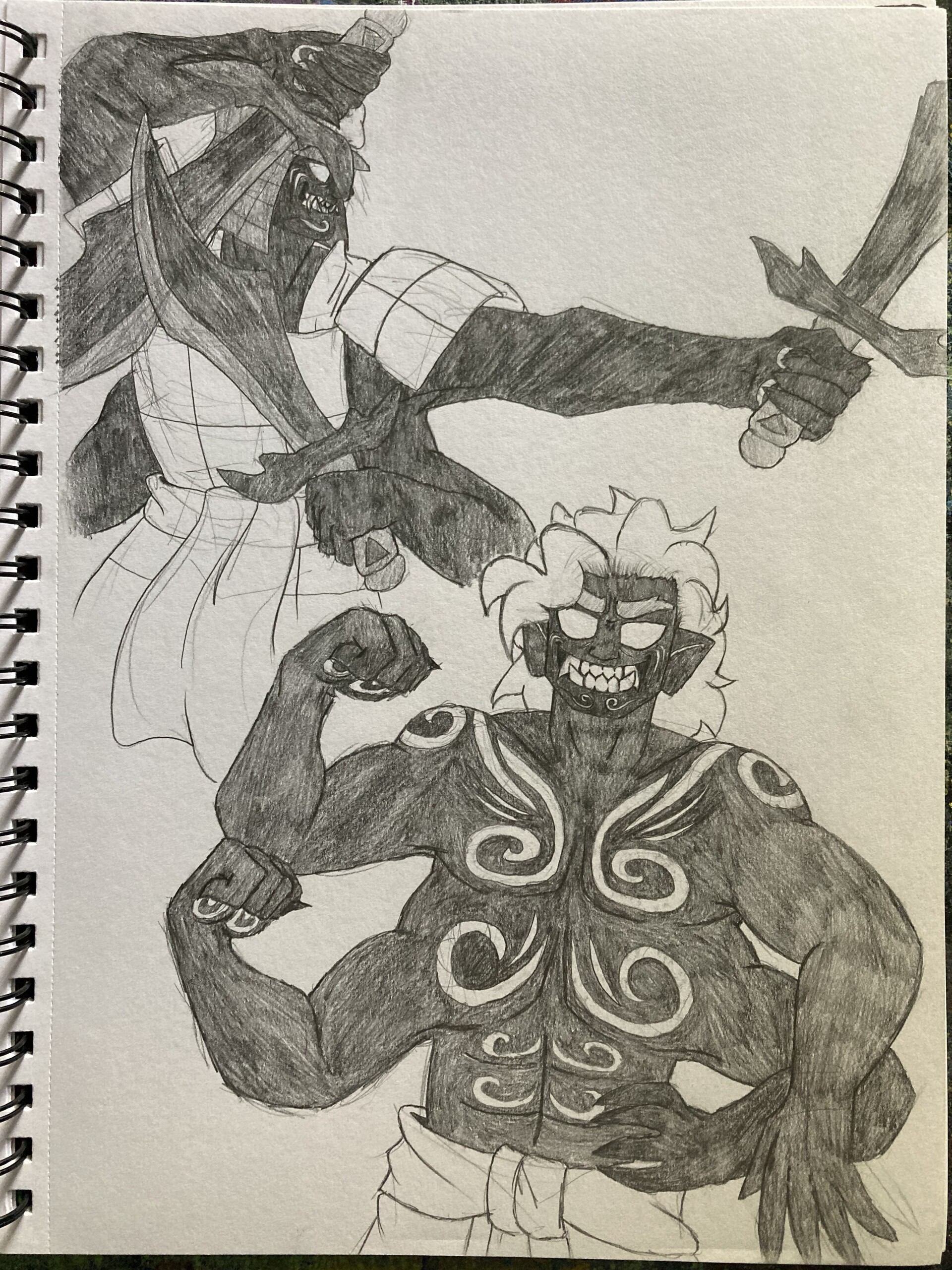 ArtStation - Upper-body Anatomy Practice with Lord Garmadon, Pencil, Marker