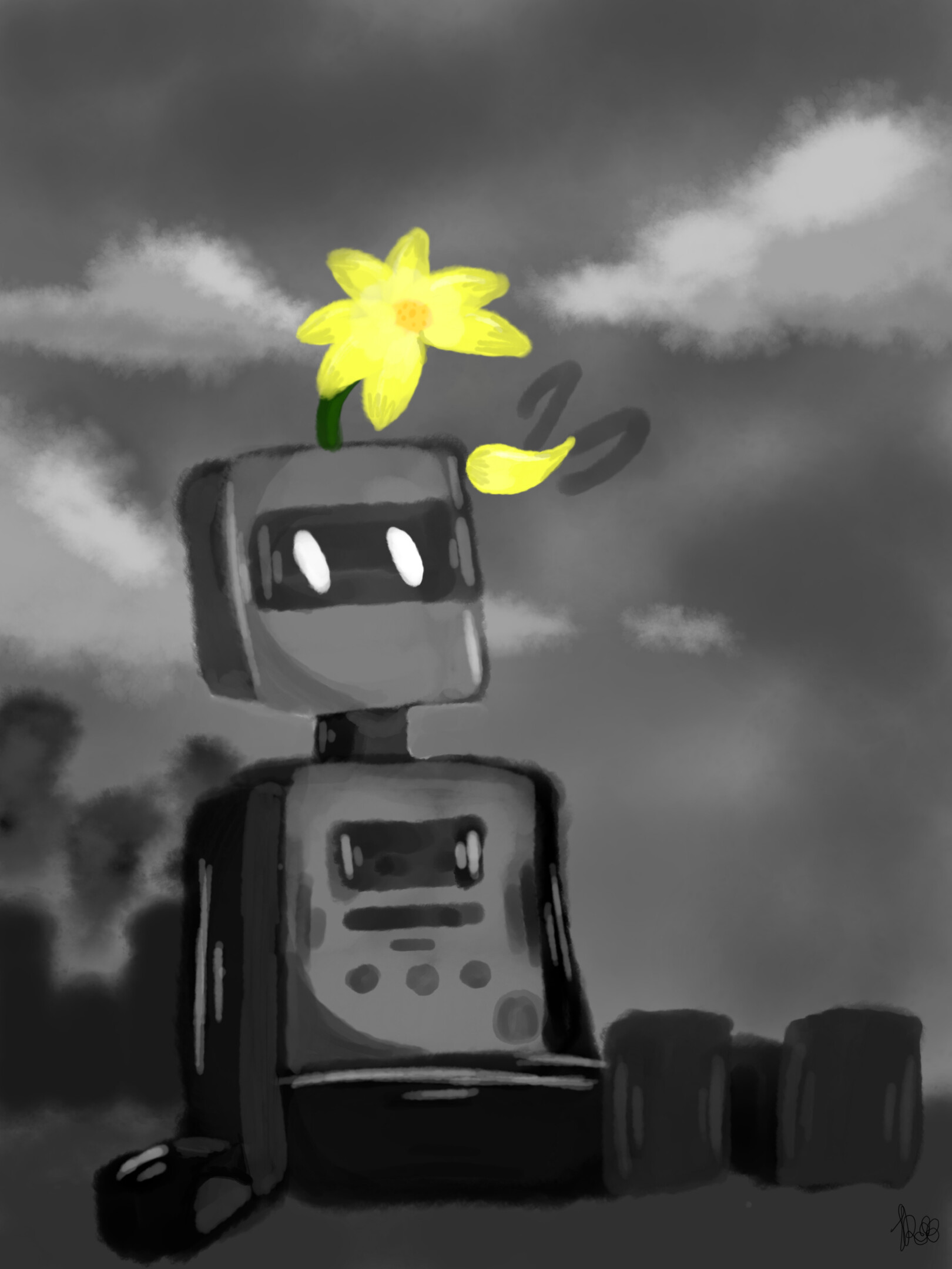 ArtStation - Robot and Flower