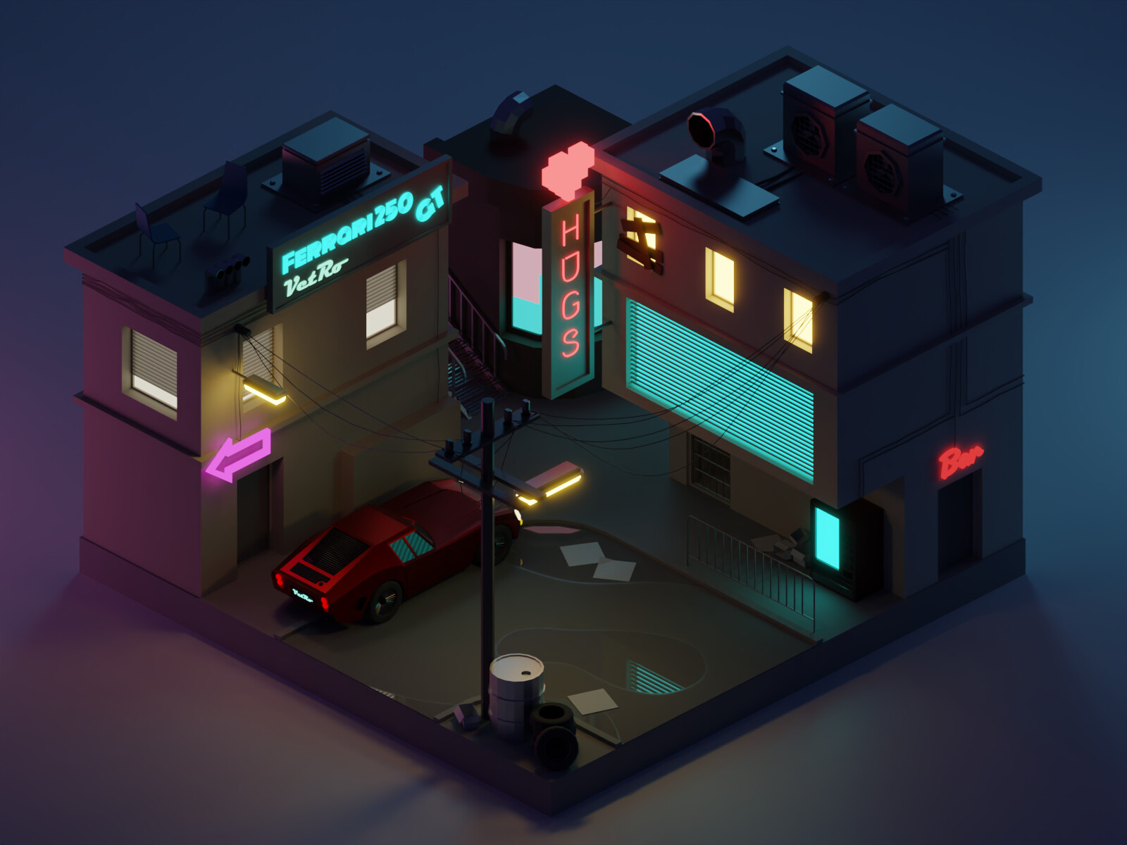 ArtStation - Cyberpunk Low Poly
