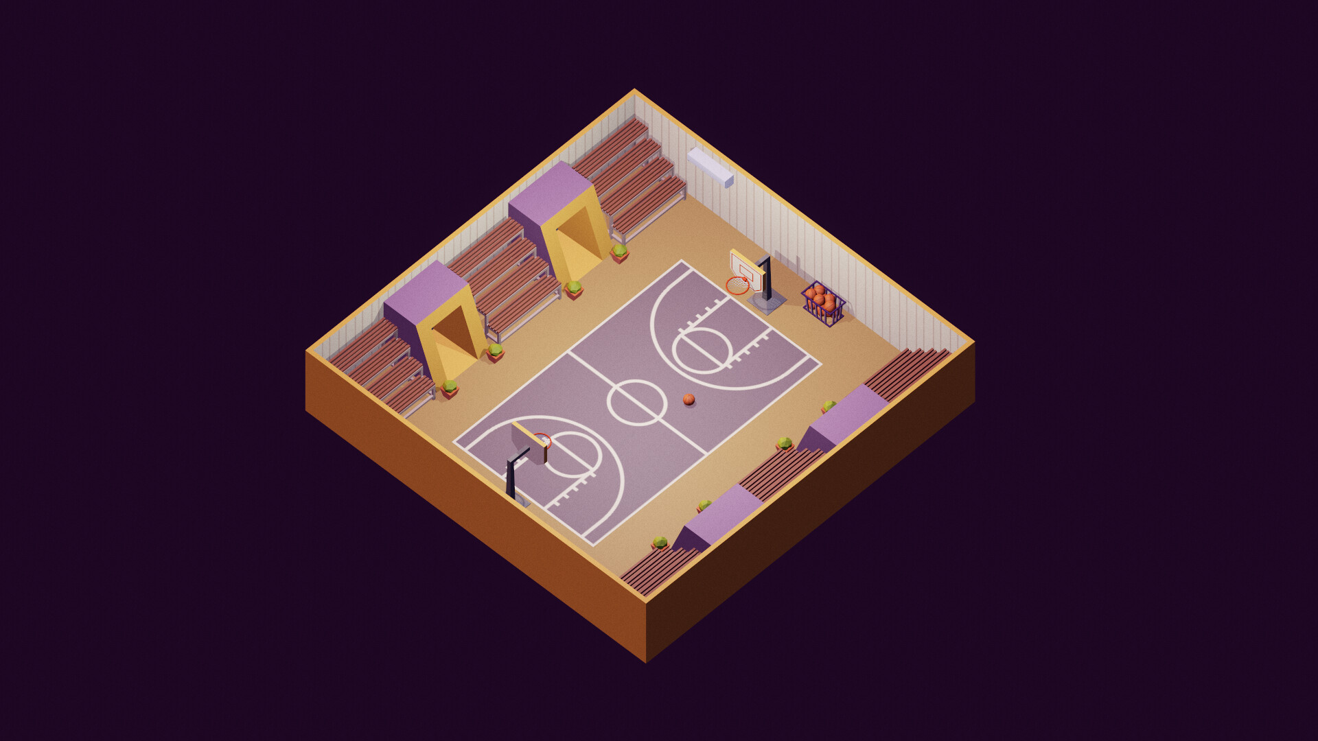 ArtStation - Basketball Court - Isometric Game Asset
