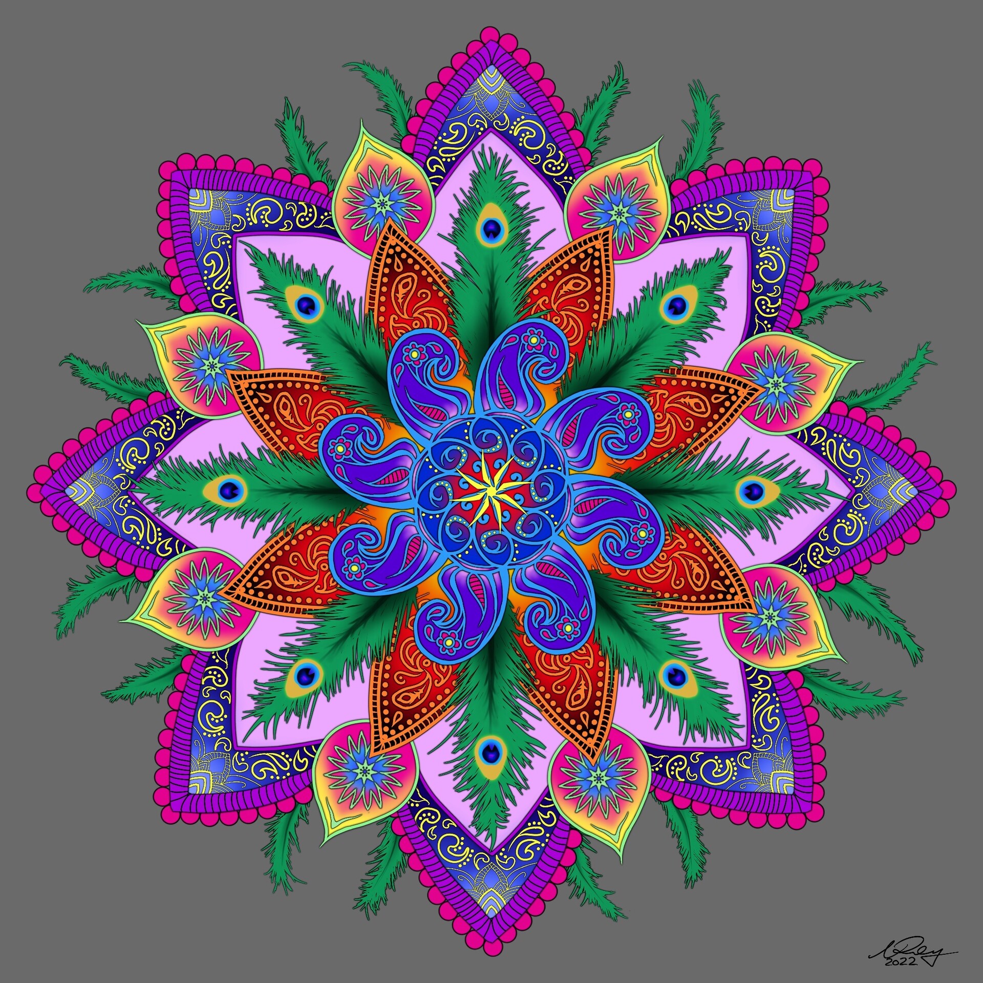 Deathspiralli - Peacock Mandala
