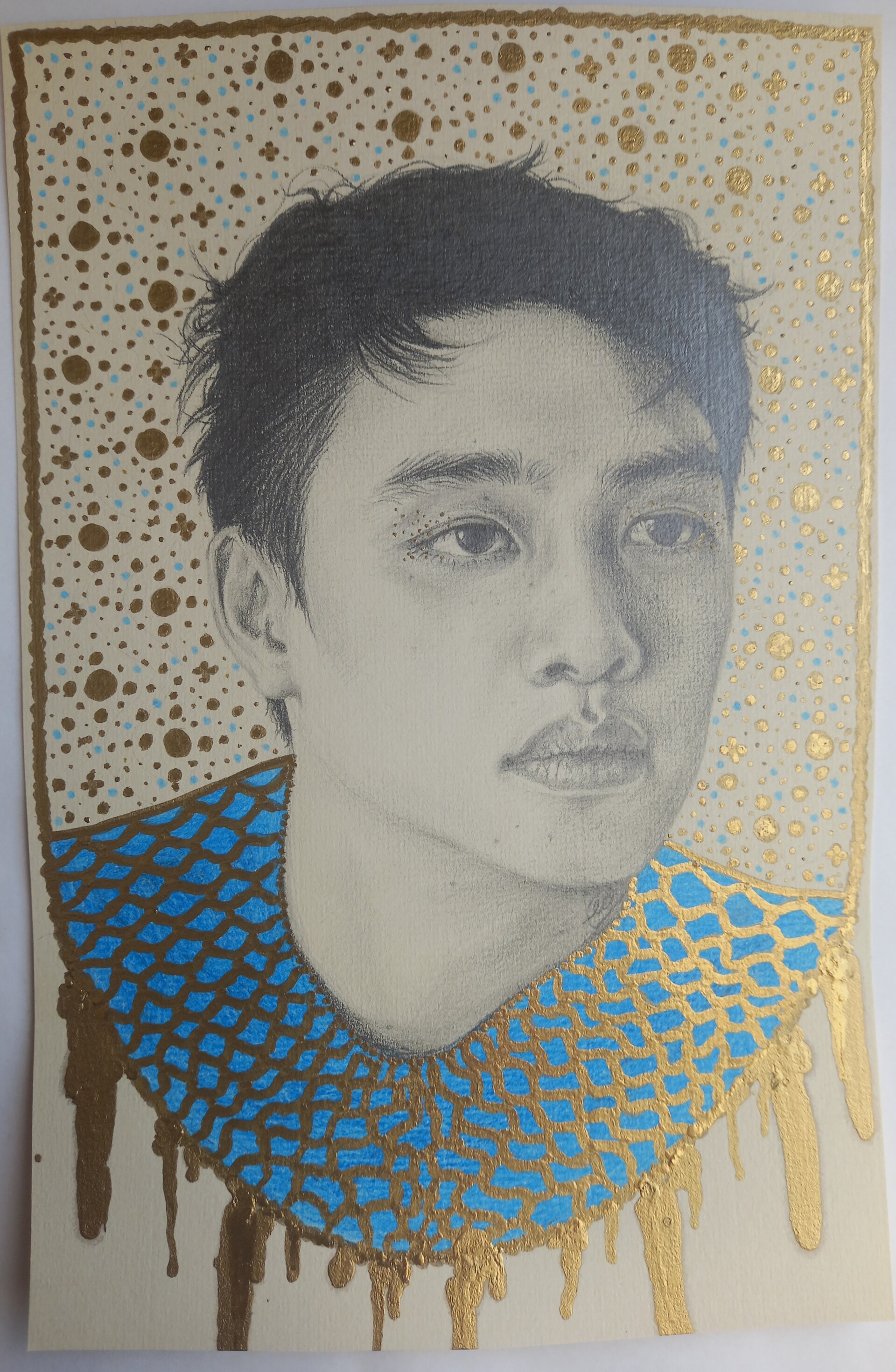 ArtStation - D.O - Something Golden pencil and pen drawing