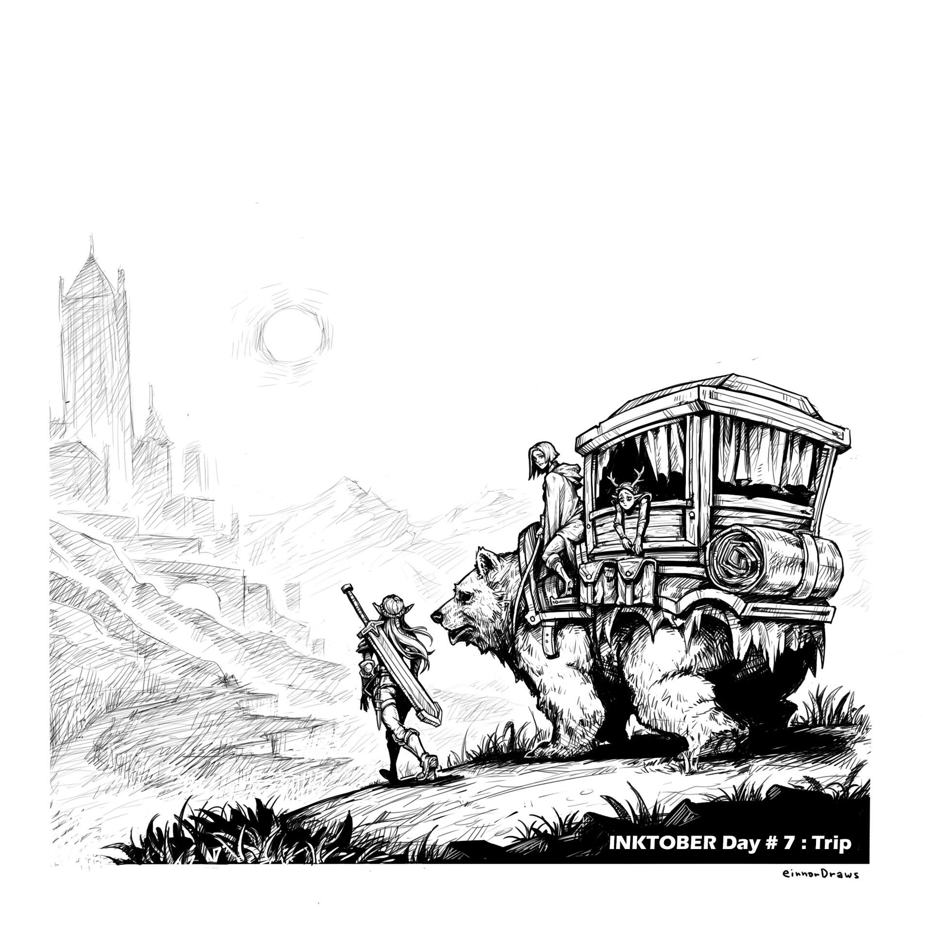 ArtStation - Inktober 2022 - Day 7 Trip