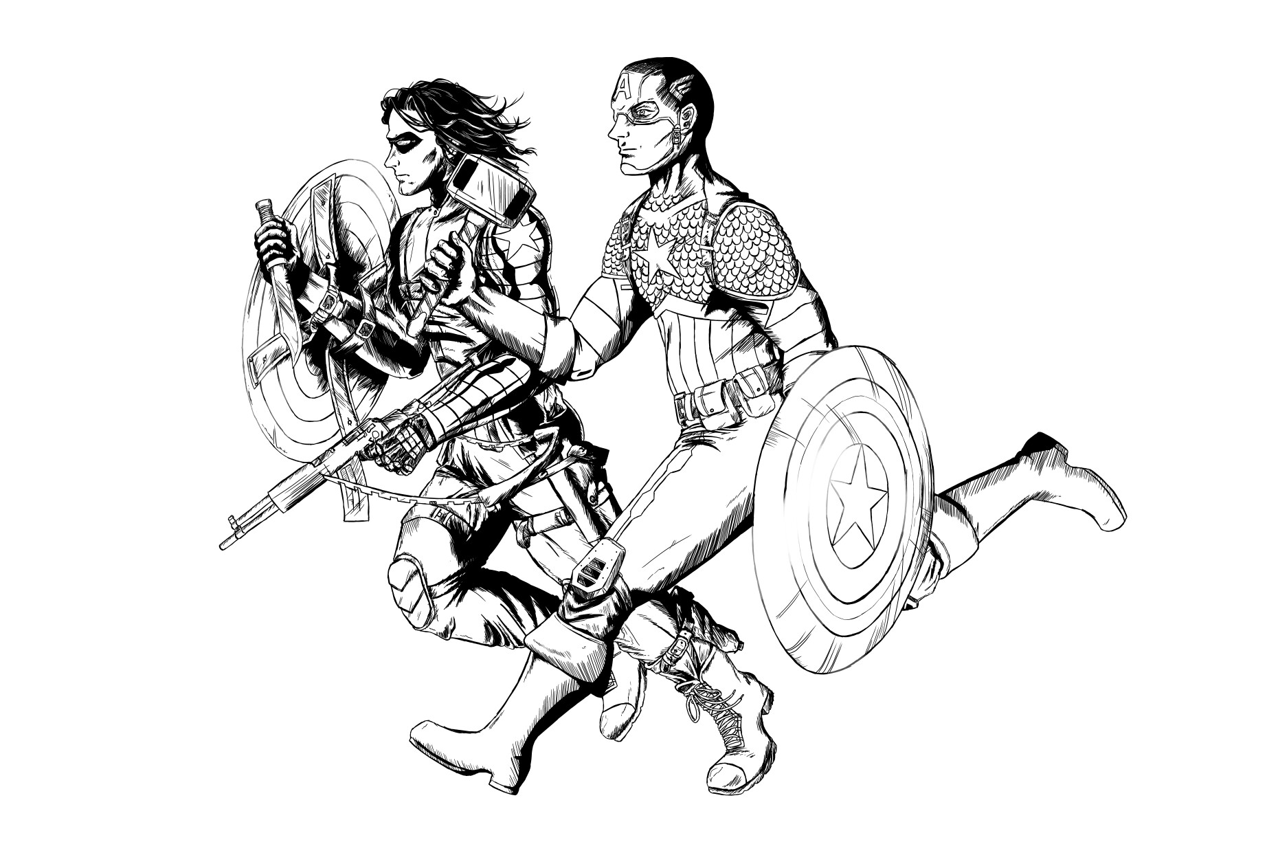 captain america winter soldier bucky coloring pages