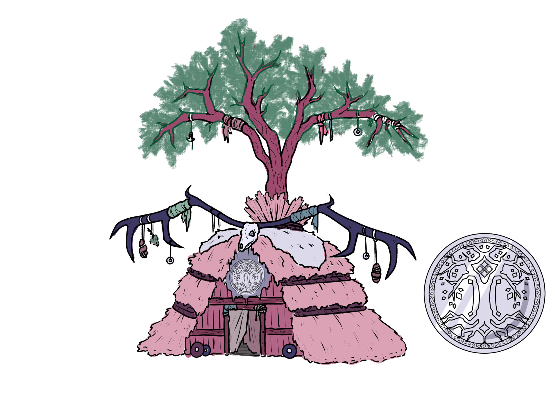 M. "Mads" Royle - Poly Fruit Viking Shaman House