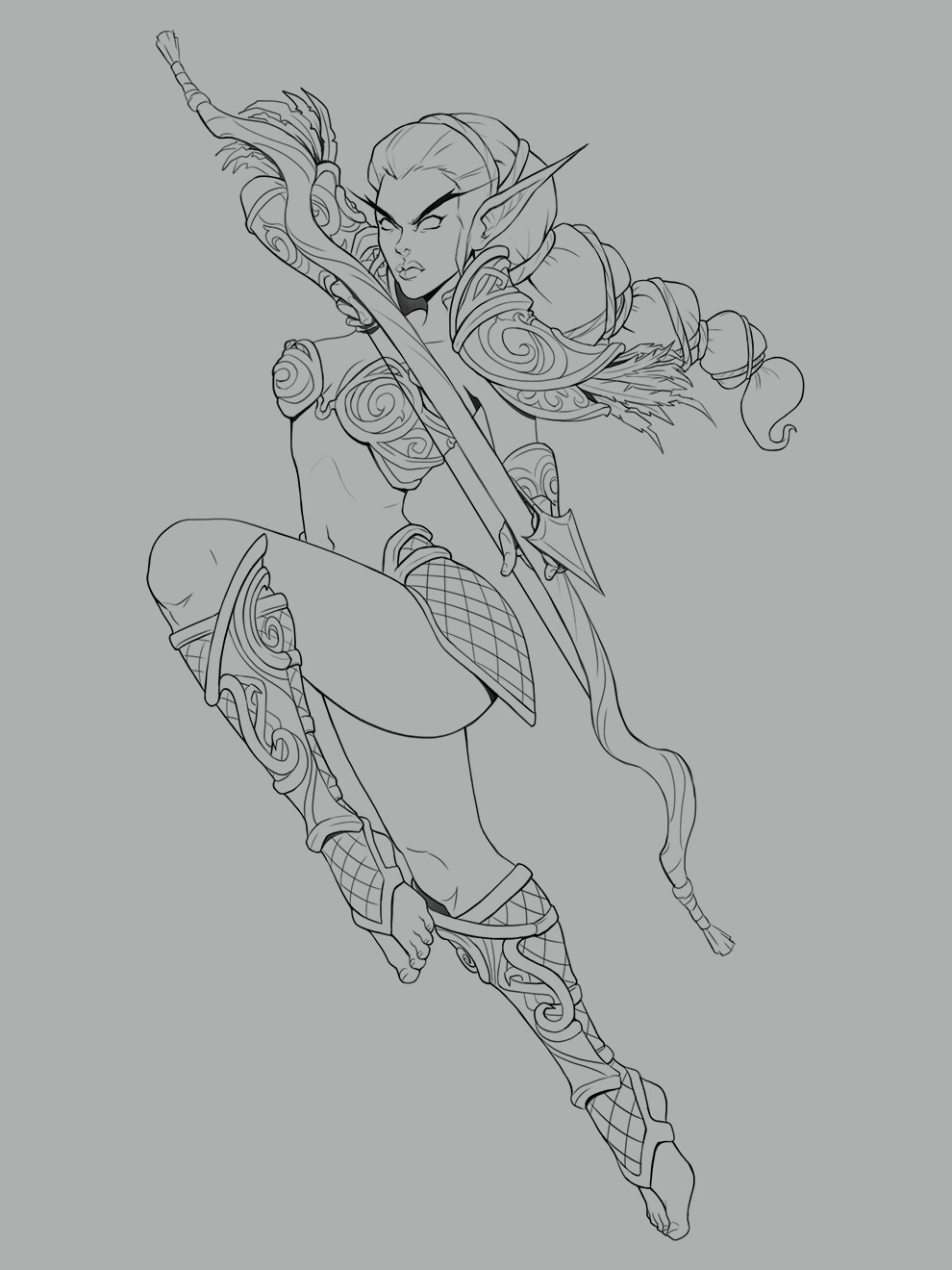 night elf coloring page