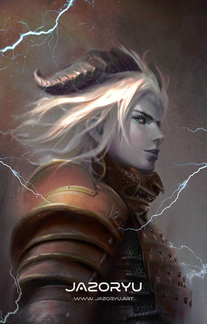 ArtStation - Tiefling samurai DND commission
