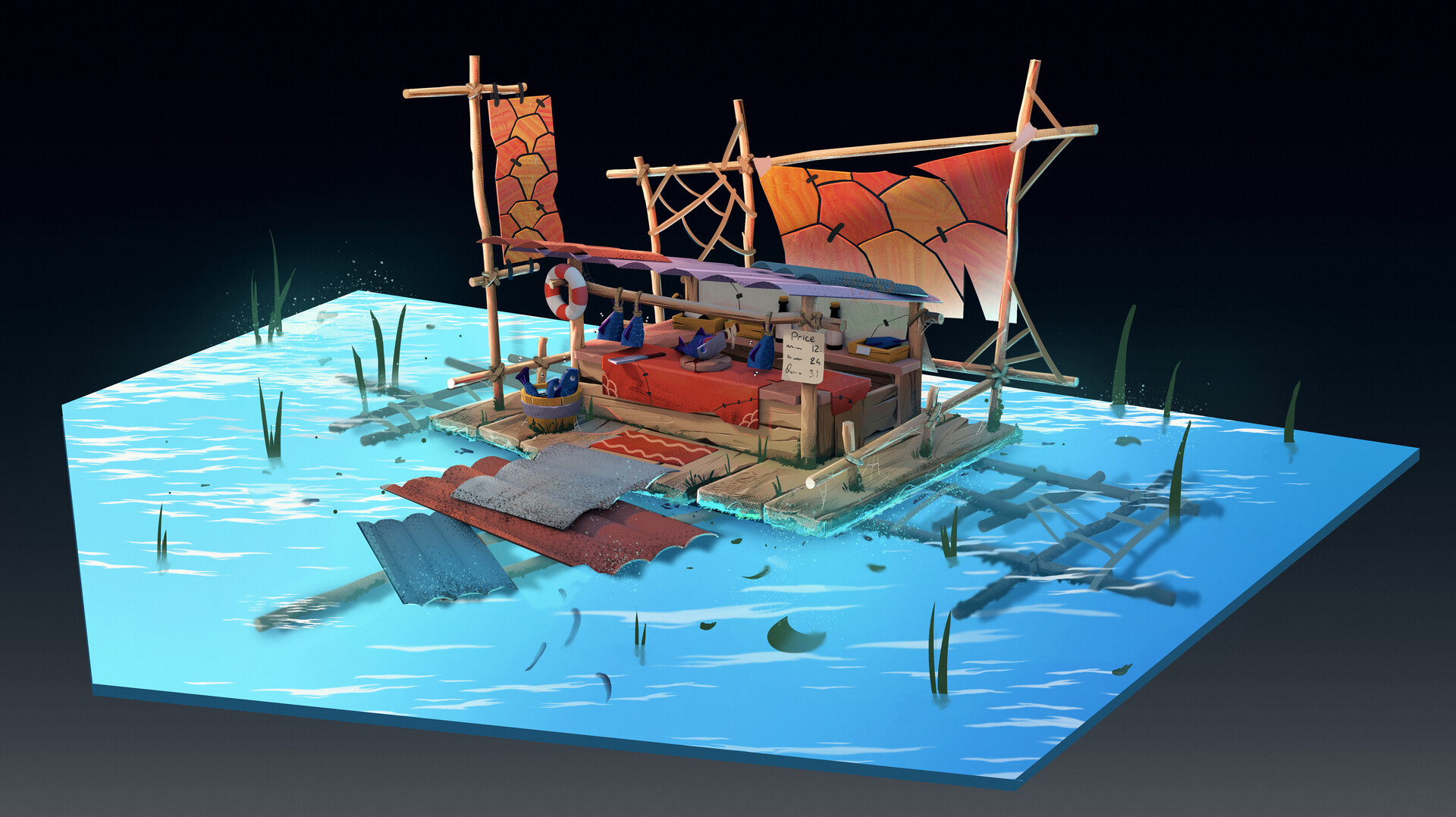 ArtStation - Floating market