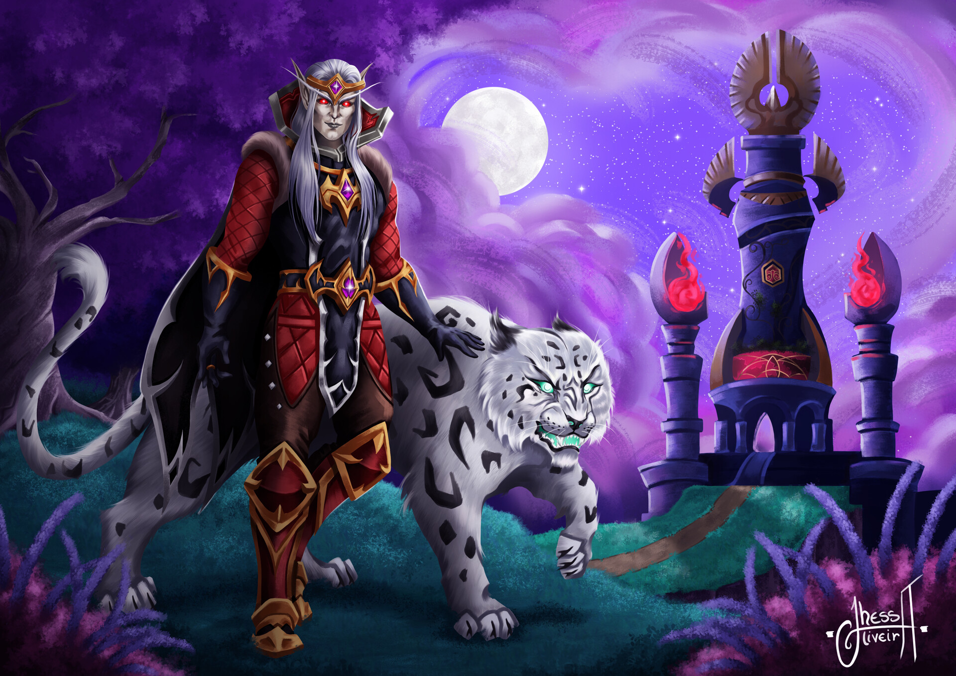 ArtStation - Blood Elf and Loque'nahak in Eversong