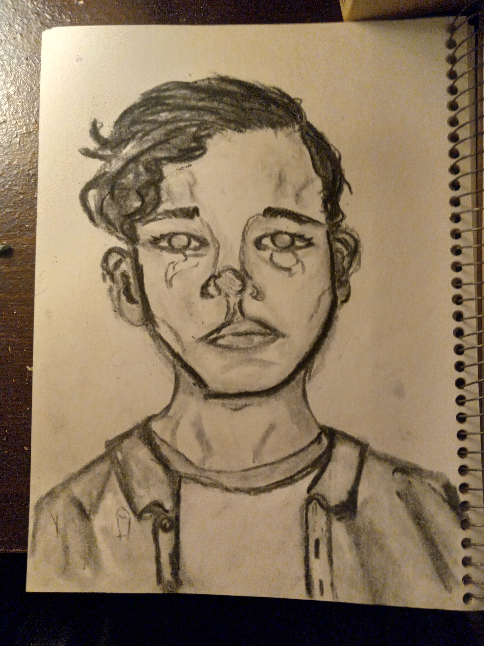 ArtStation - charcoal stick drawing. strong emotions. #emotimes #sadness