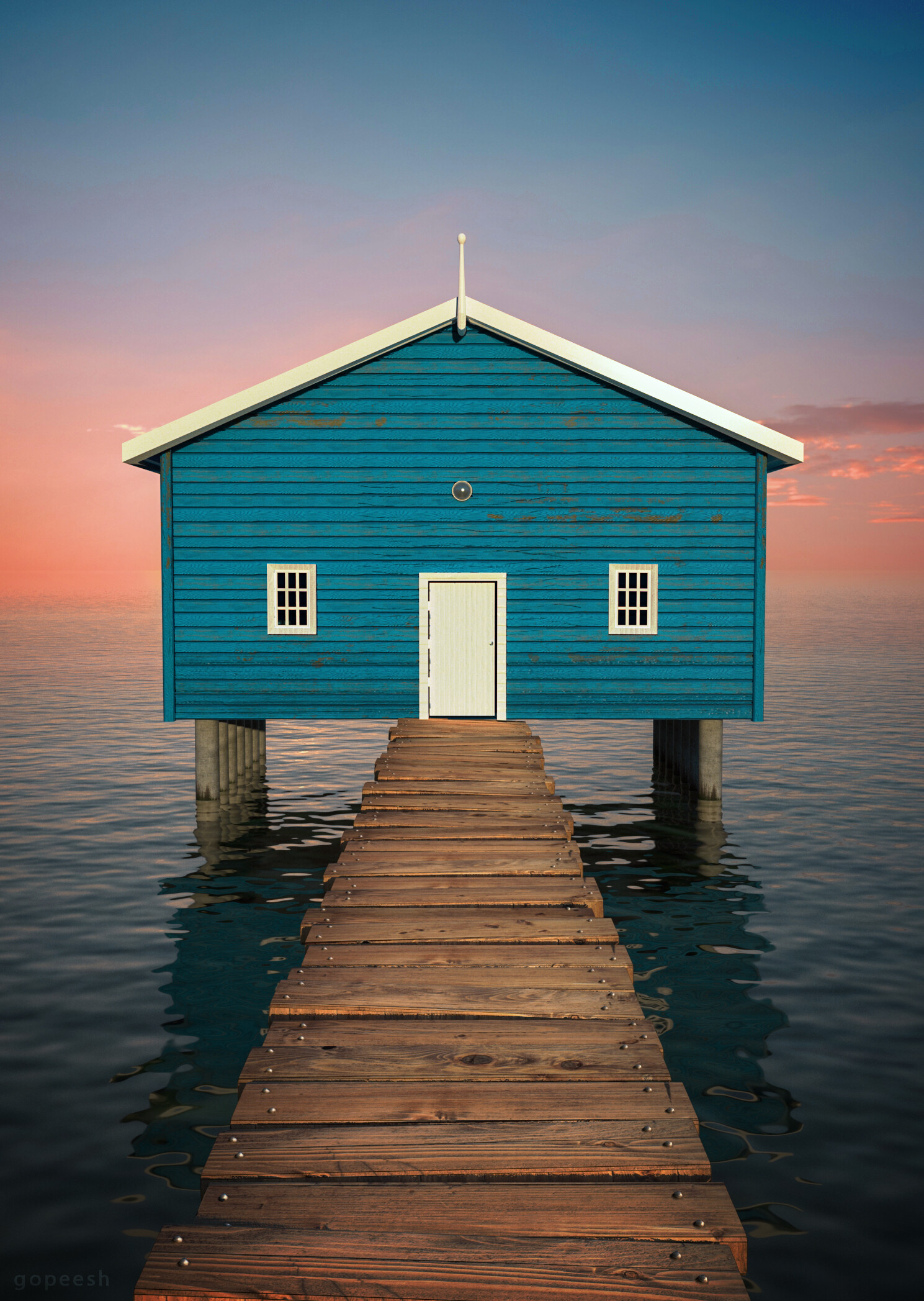 ArtStation - A 3d render of a lake house