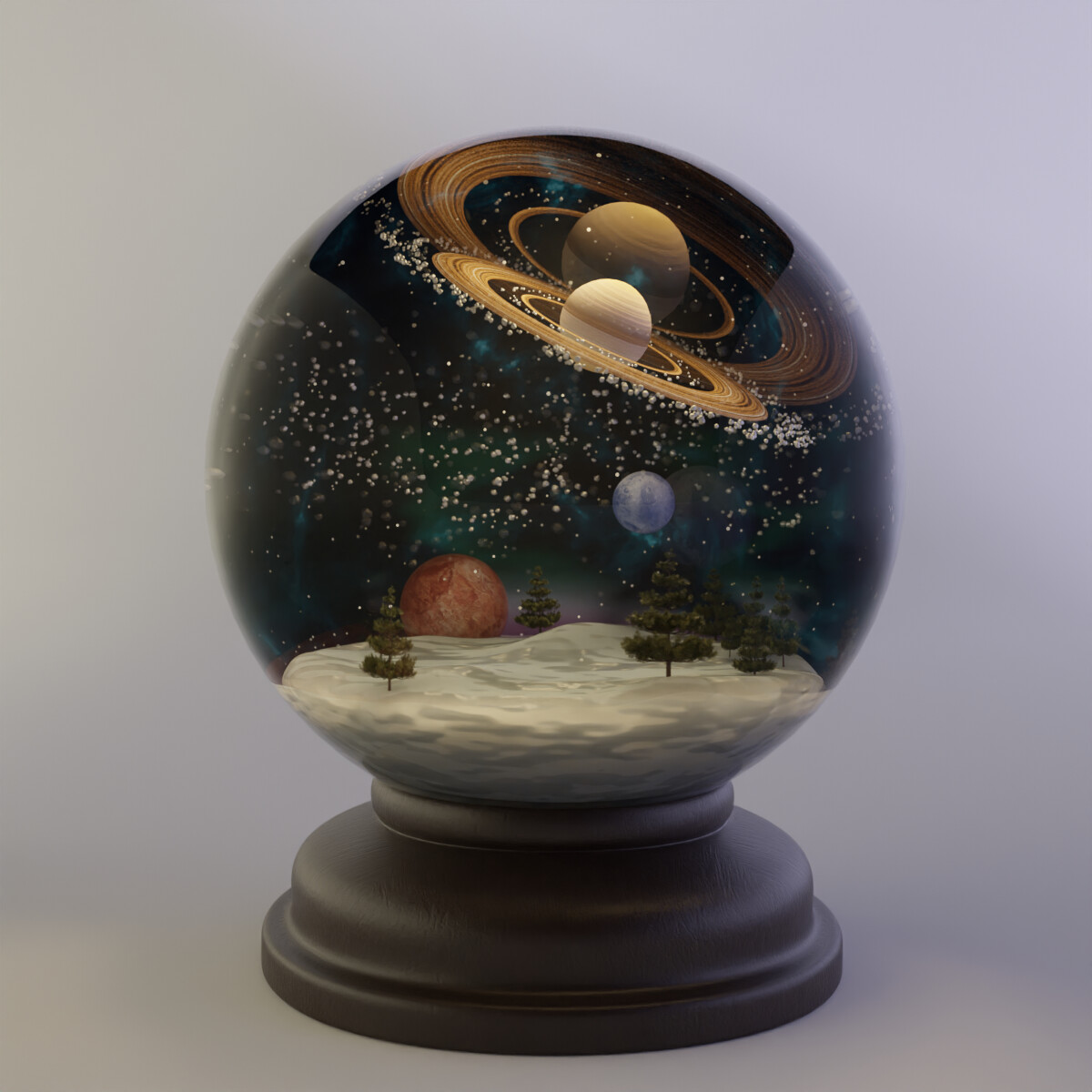 ArtStation - Planets in a snow globe
