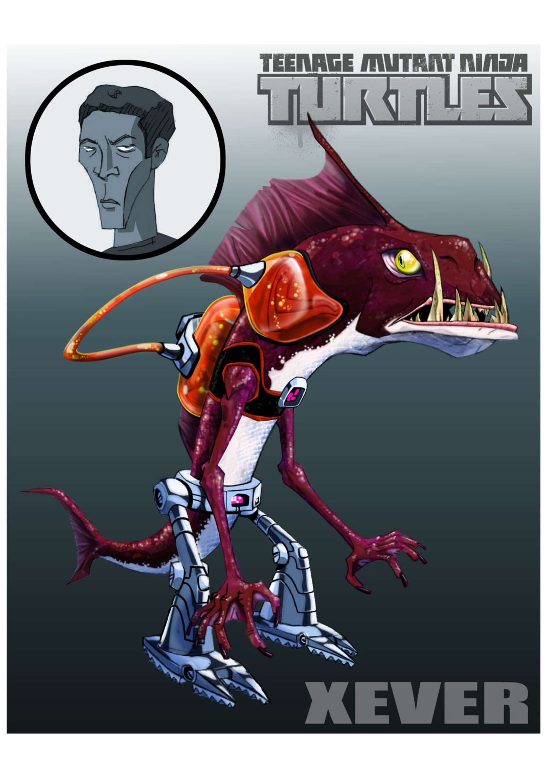 how to draw fish face tmnt