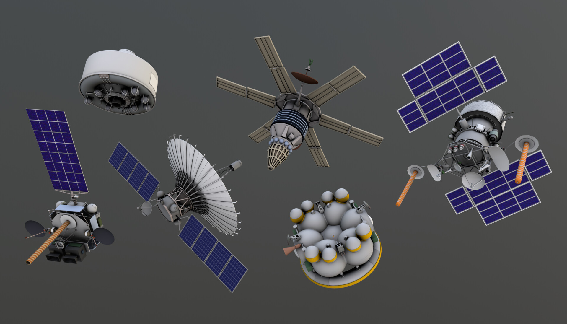 ArtStation - Low-poly 3D models of space satellites