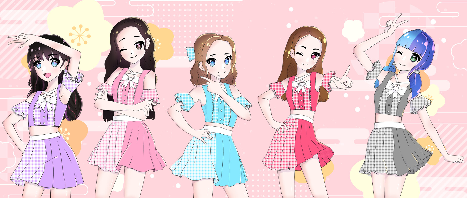 ArtStation - Original costume design for idol group + logo