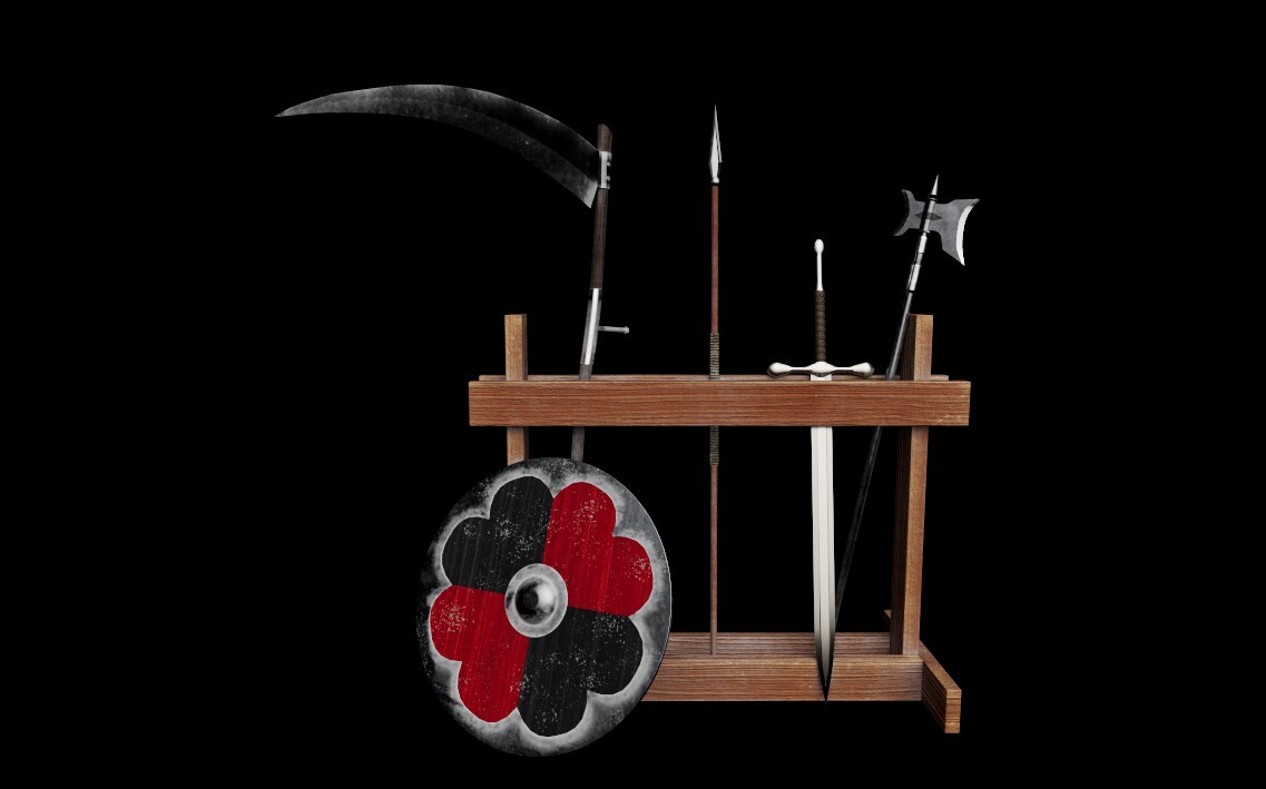 ArtStation - Medieval Weapons and rack