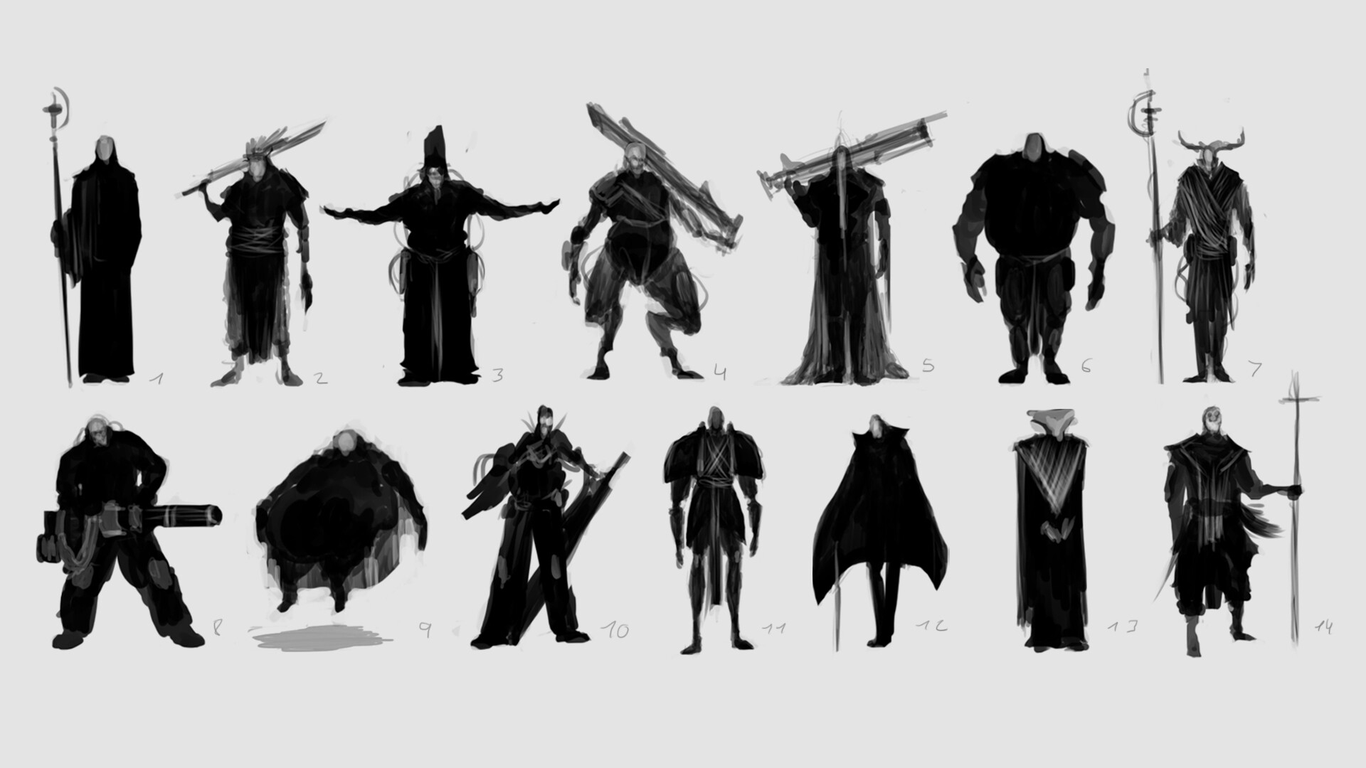 ArtStation - Esdras silhouette variations