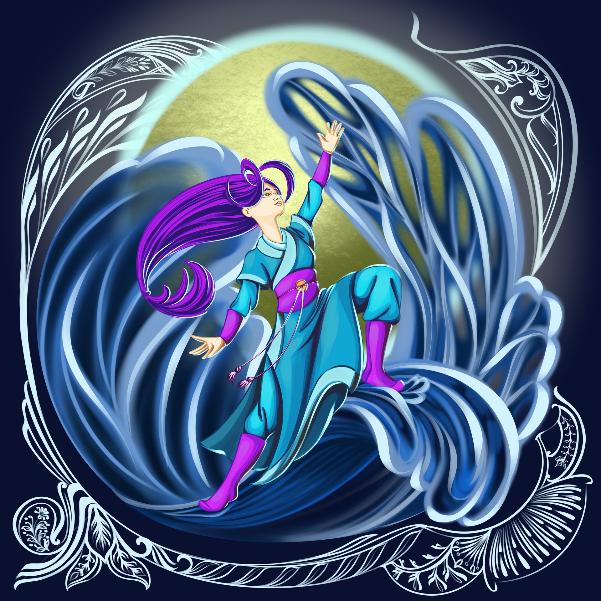 ArtStation - Waterbander and moon