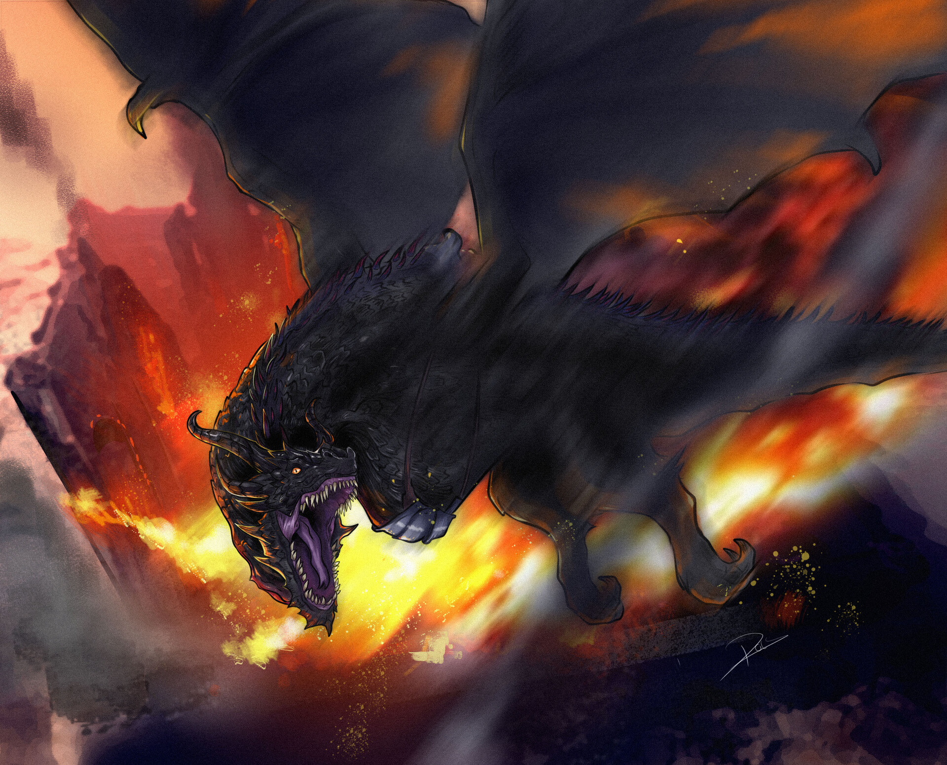 ArtStation - Burning of Harrenhal - ASOIAF fanart