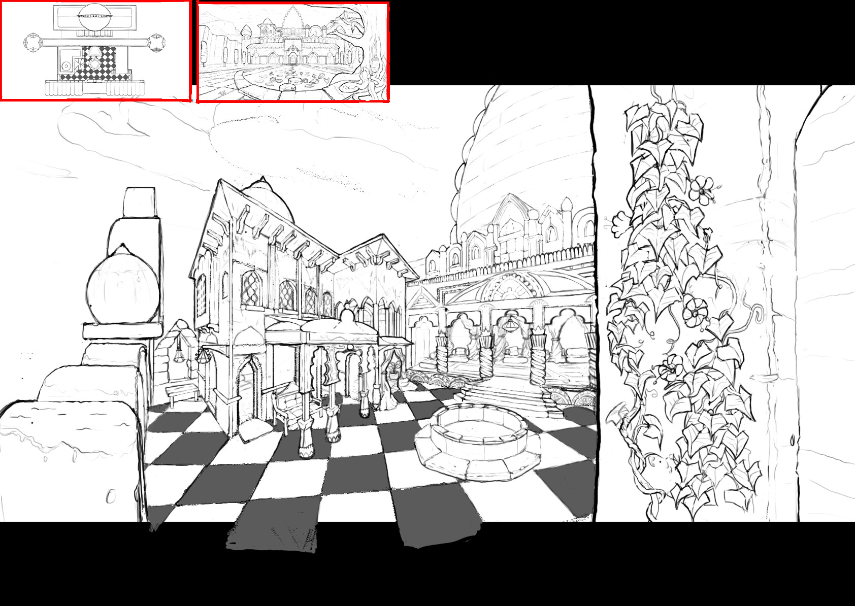 ArtStation - Indian Palace layout art