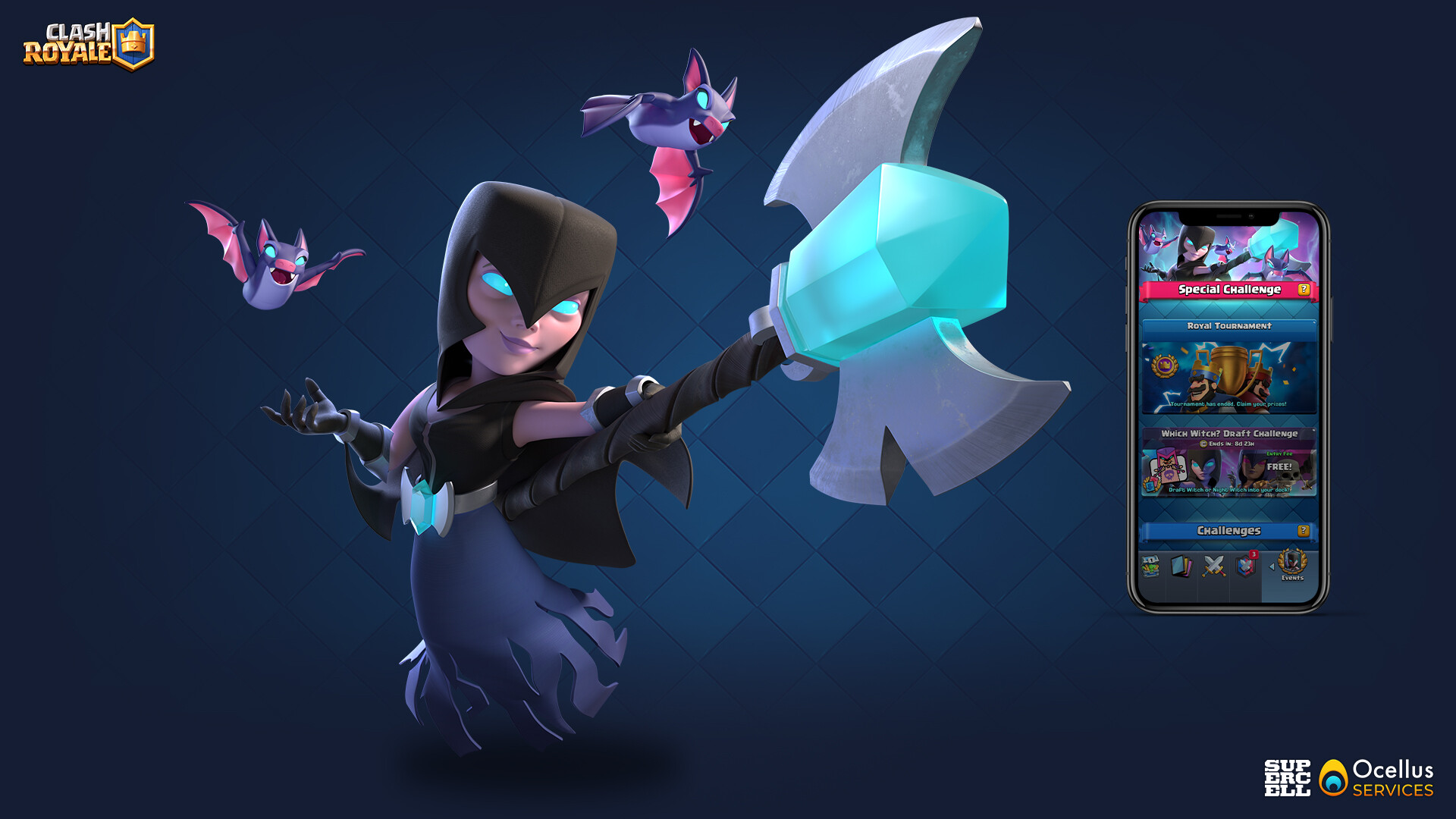 Ocellus - SERVICES - Clash Royale - Night Witch : UI icon and new pose