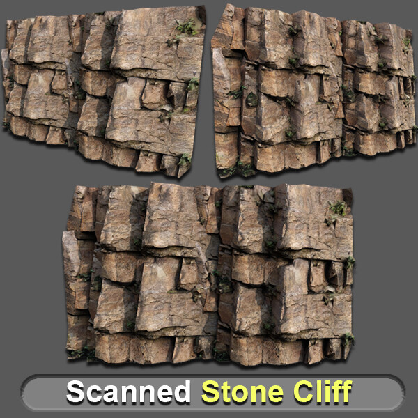 ArtStation - Stone Cliff Low Poly