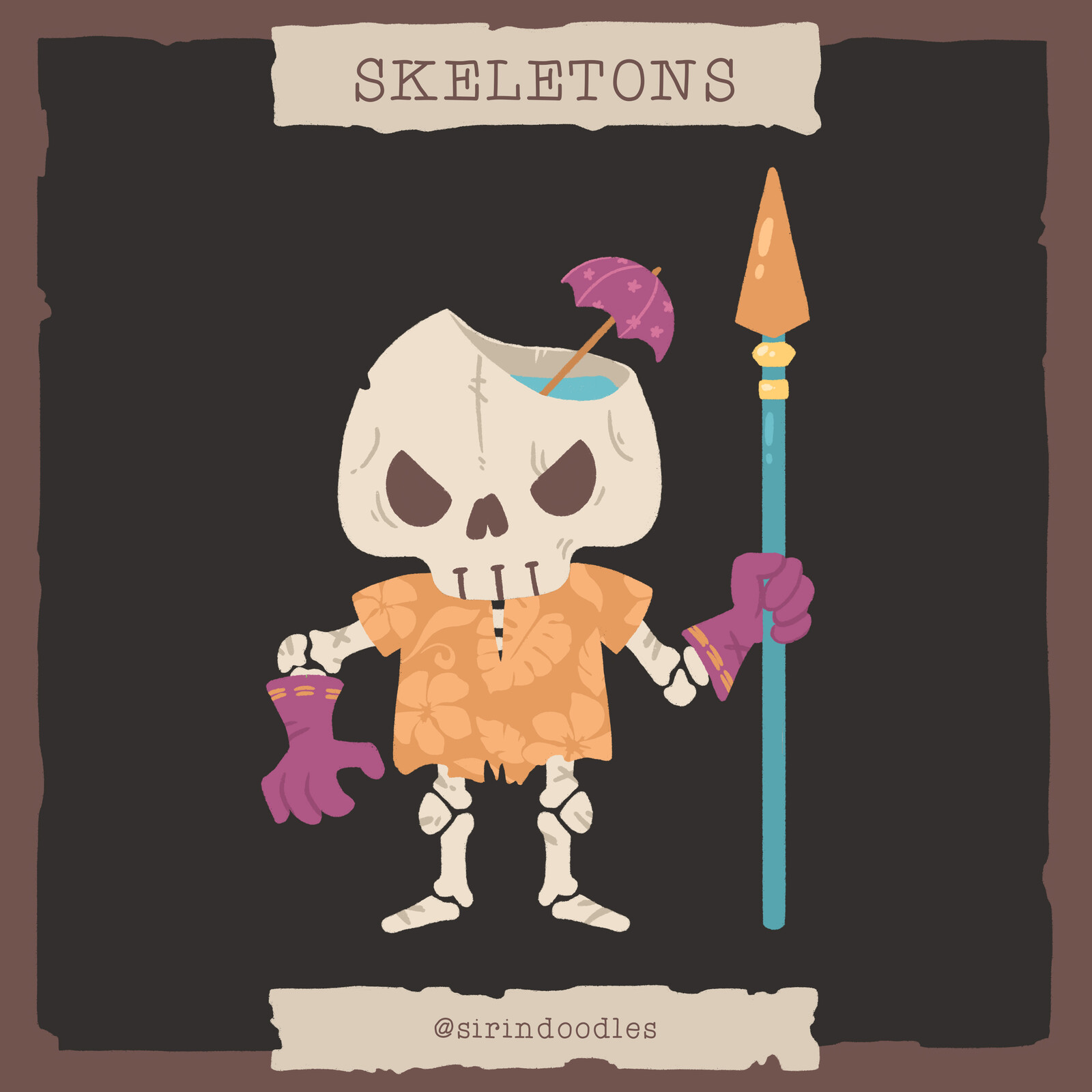Sirin Doodles - D&D Pool Party Skeletons - Board Game miniatures