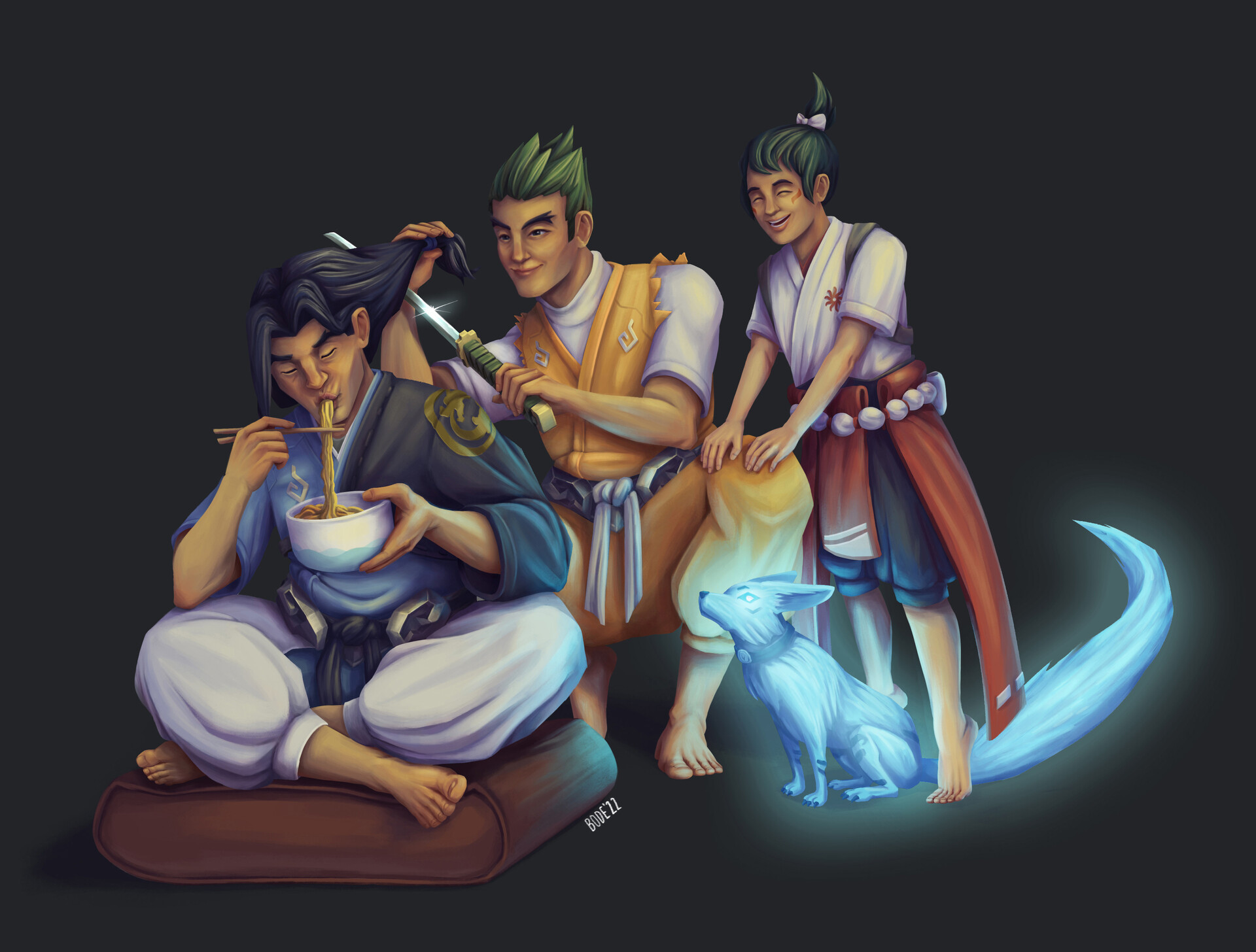 Artstation Fanart Of Kiriko Genji And Hanzo Overwatch 2