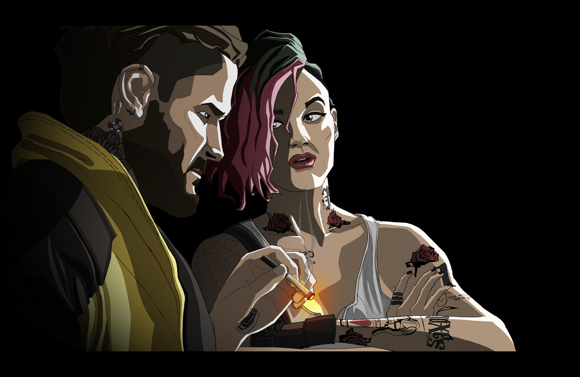 ArtStation - Cyberpunk 2077, V and Judy