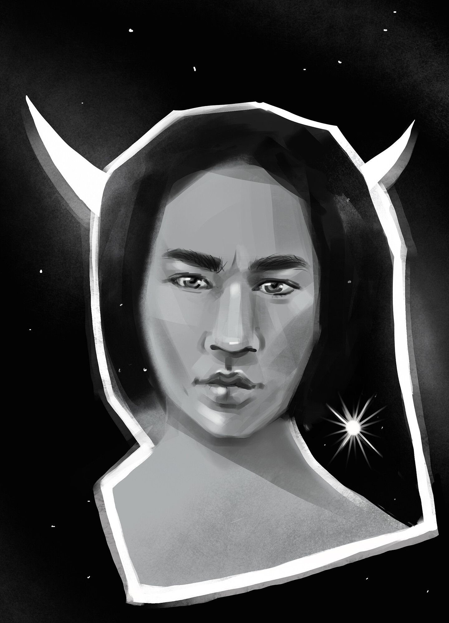 ArtStation - Native American magic cosmic portrait.