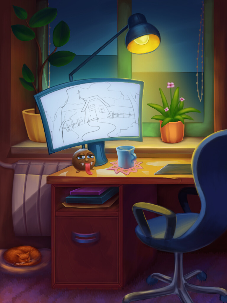 ArtStation - My room. Casual interior.