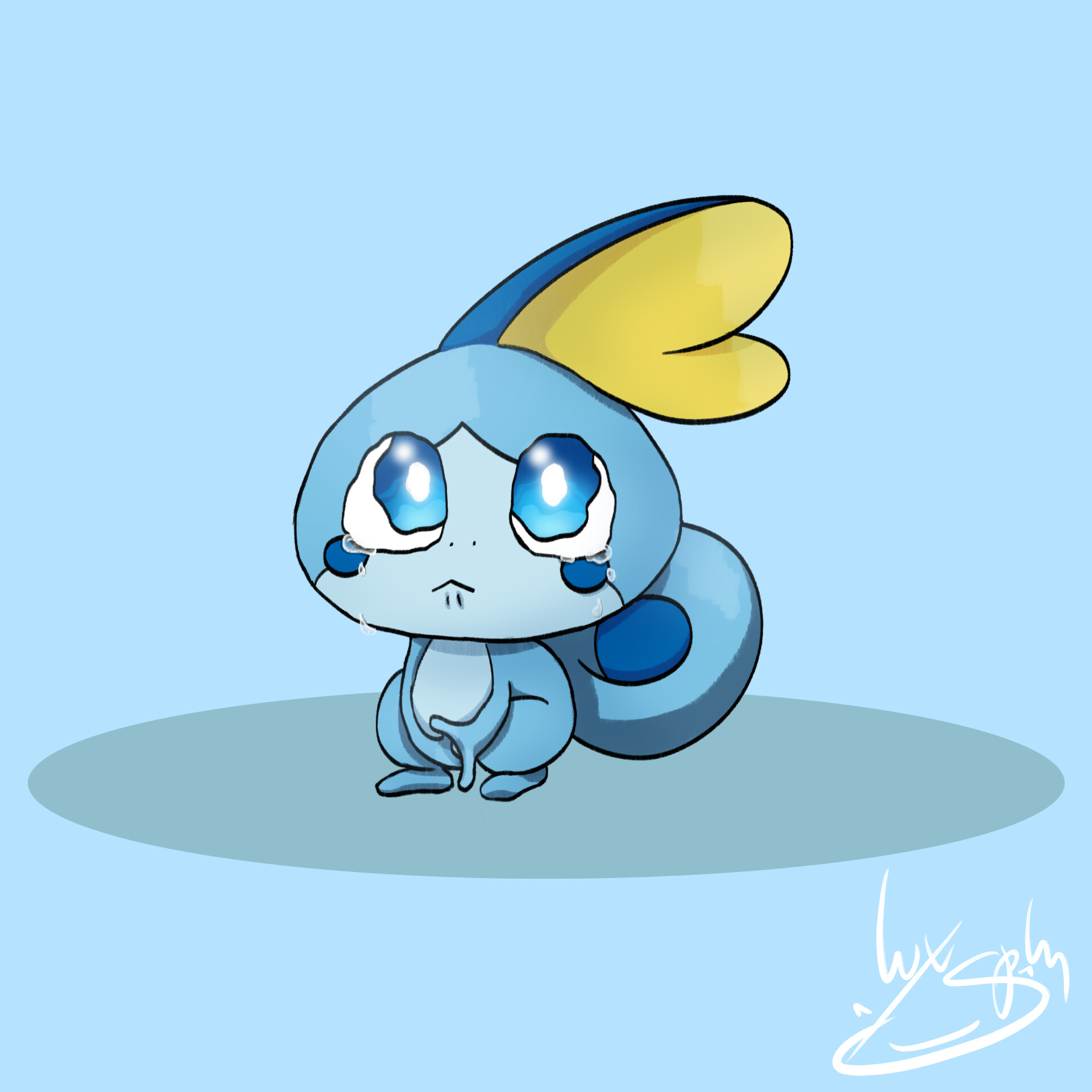 ArtStation - Sobble - Poketober . Water type