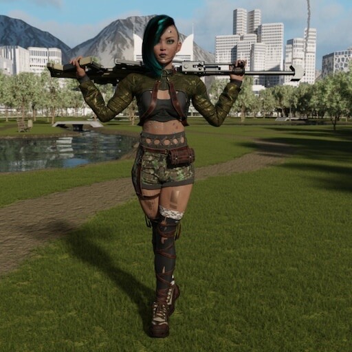 ArtStation - Sniper Emo Cyborg Girl