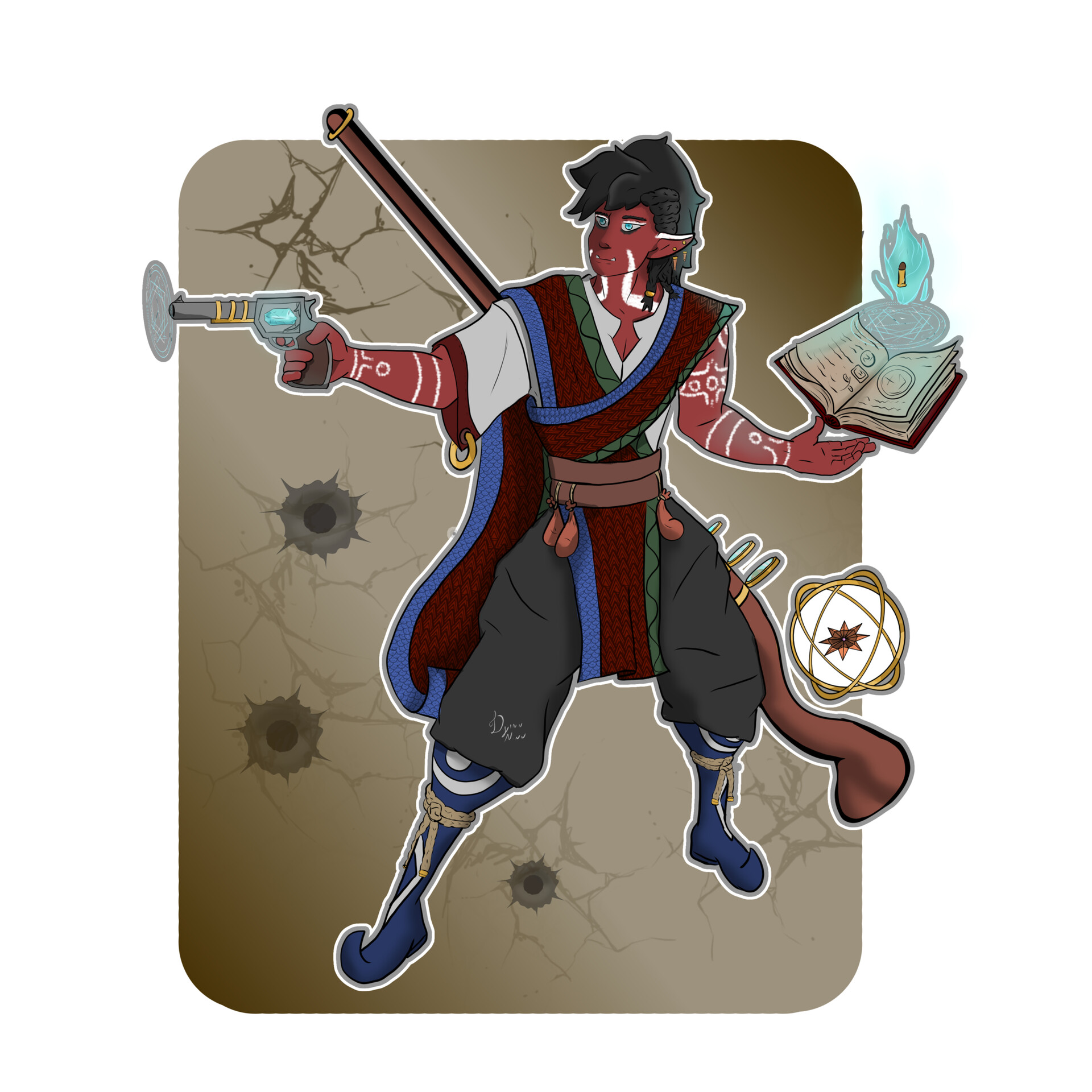 ArtStation - RPG Character - Half Orc mage sniper