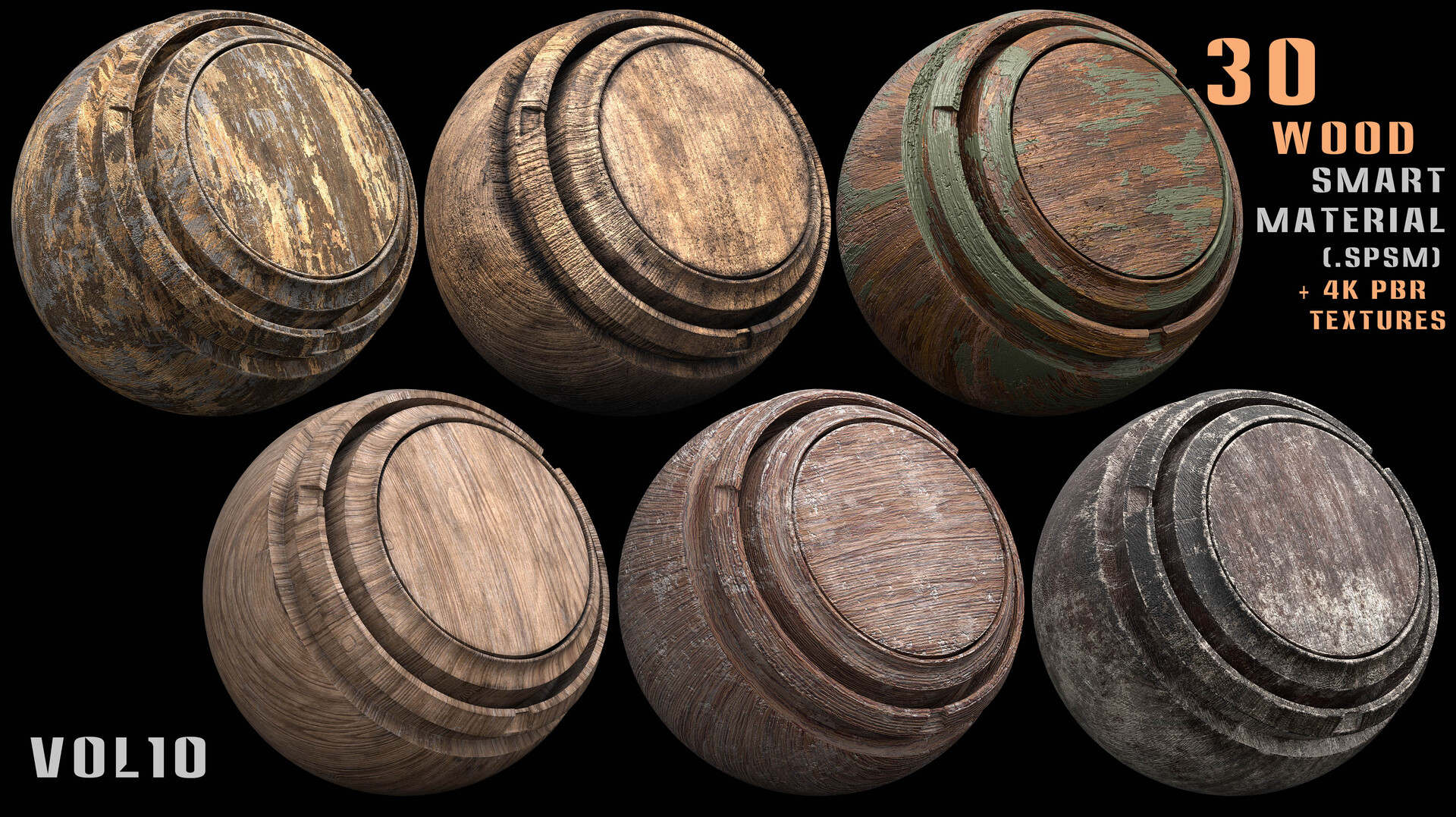 Mona Ghafourian - 30 wood smart material + 4k PBR textures - Vol 10