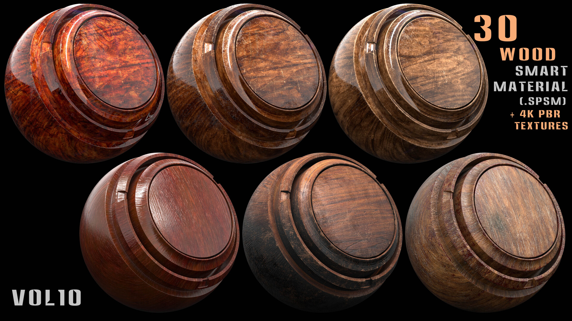 mona ghafourian - 30 wood smart material + 4k PBR textures - Vol 10