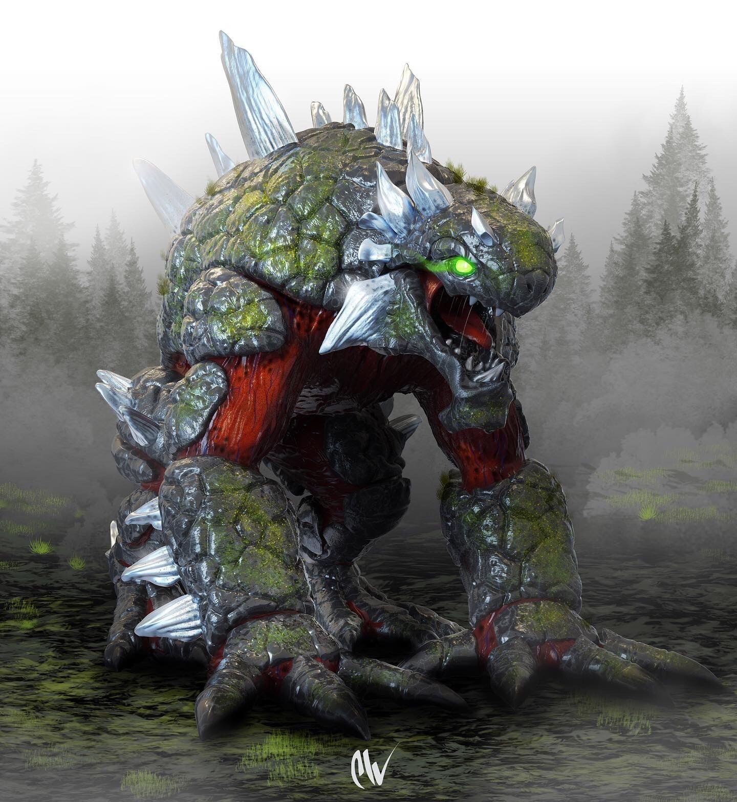 ArtStation - Rock Golem 3D rendered