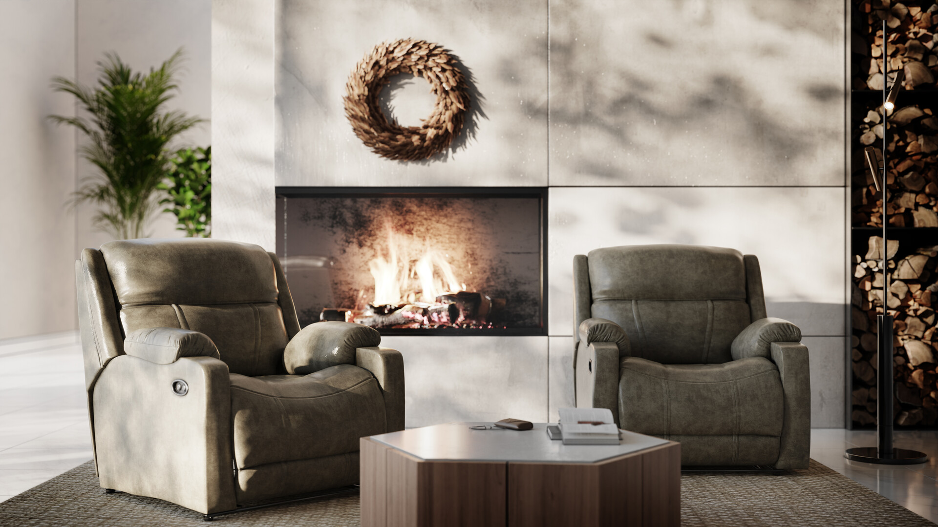 ArtStation - 3D Visualization of Home Theater Recliners