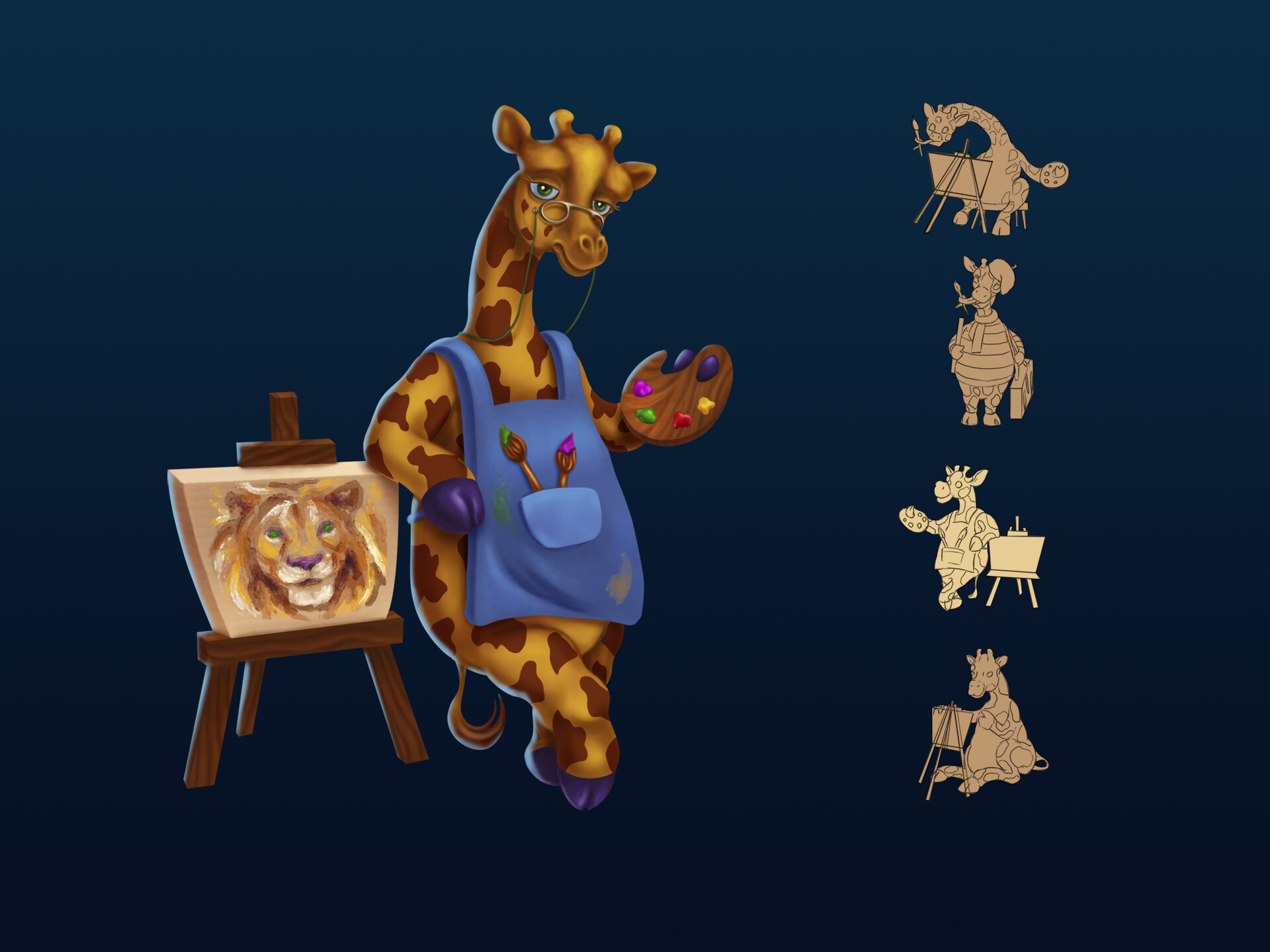 ArtStation - Animals in the profession: giraffe-artist