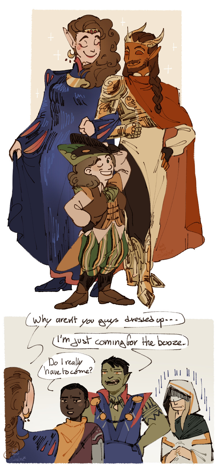 Joleander - 3 Comics - Pathfinder Kingmaker fanarts