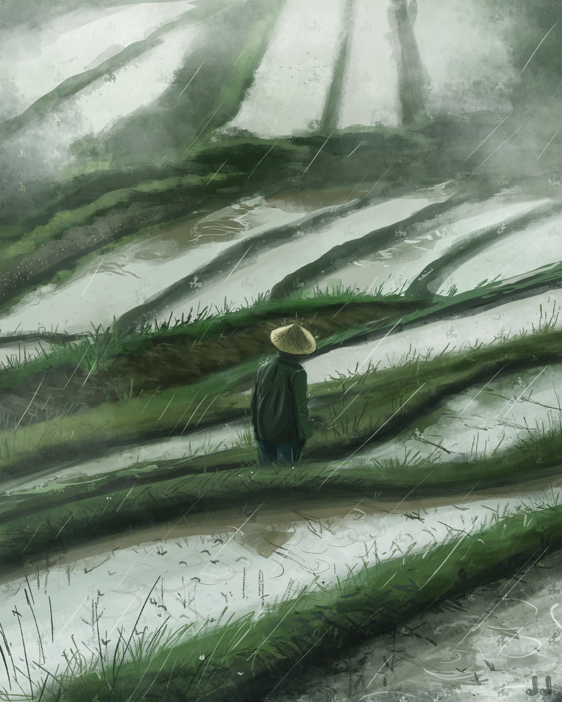 ArtStation - Rice terrace field