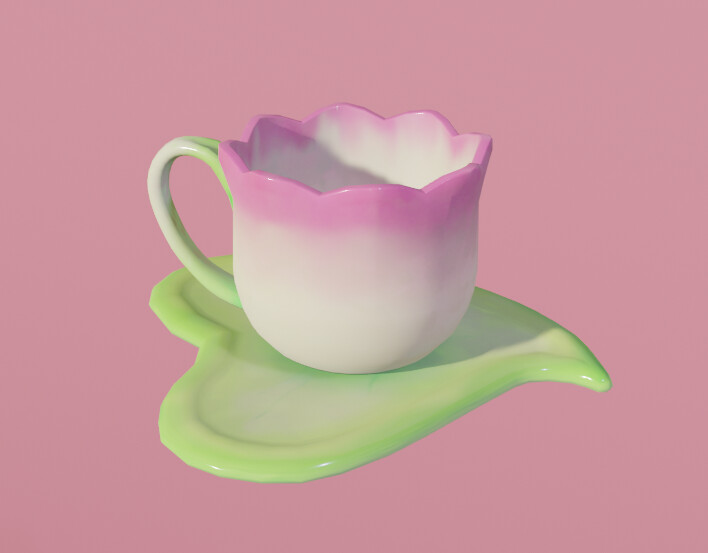 ArtStation - Flower Teacup