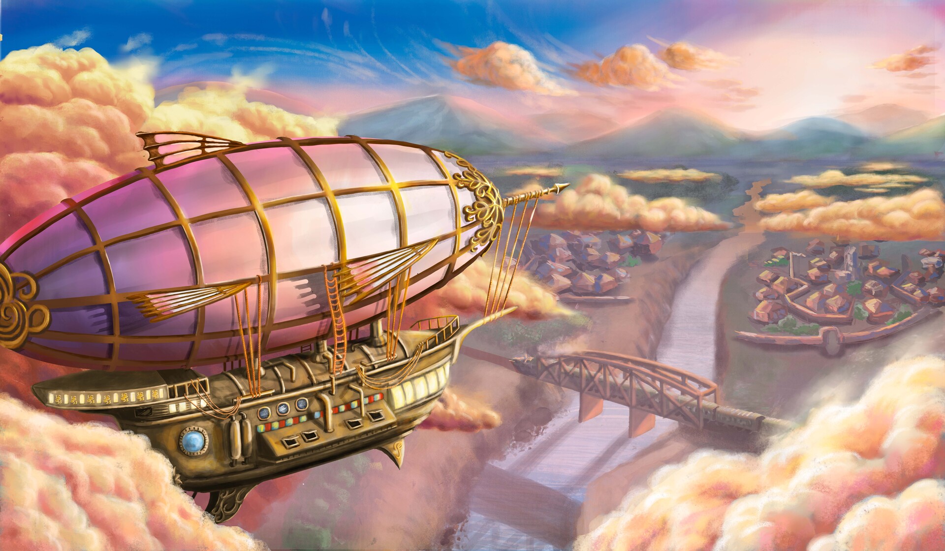ArtStation - A airship in a travel