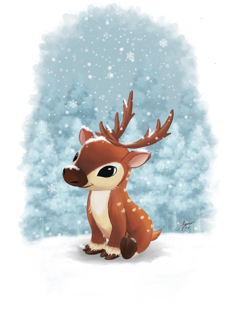 ArtStation - Snow Deer