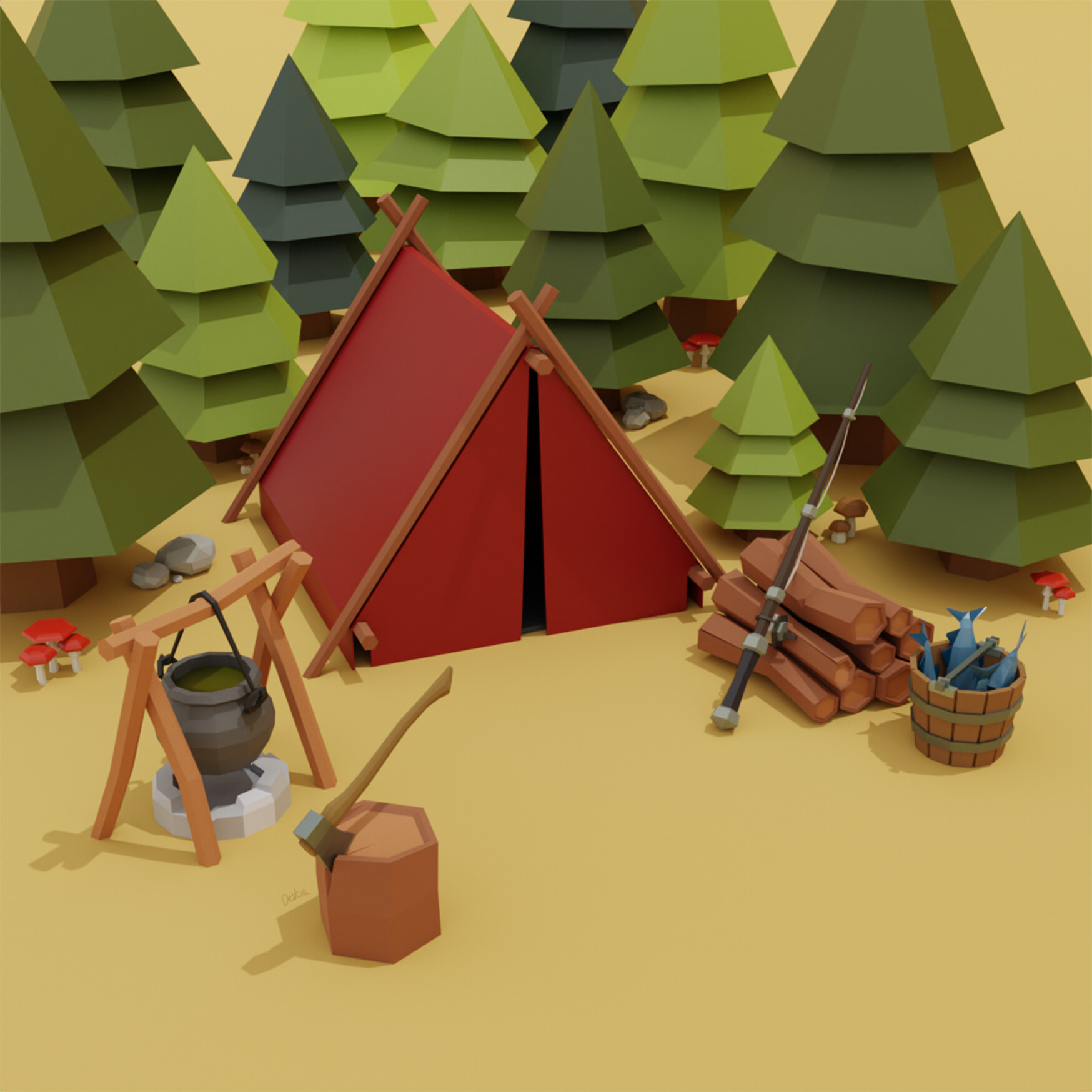 ArtStation - 3D Campsite