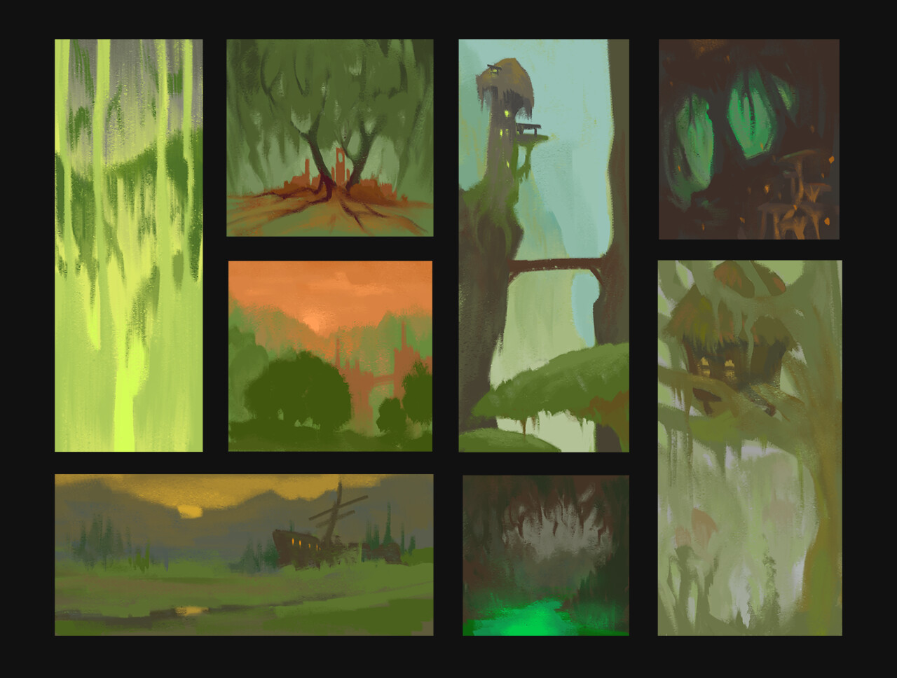 ArtStation - composition thumbnail sketches